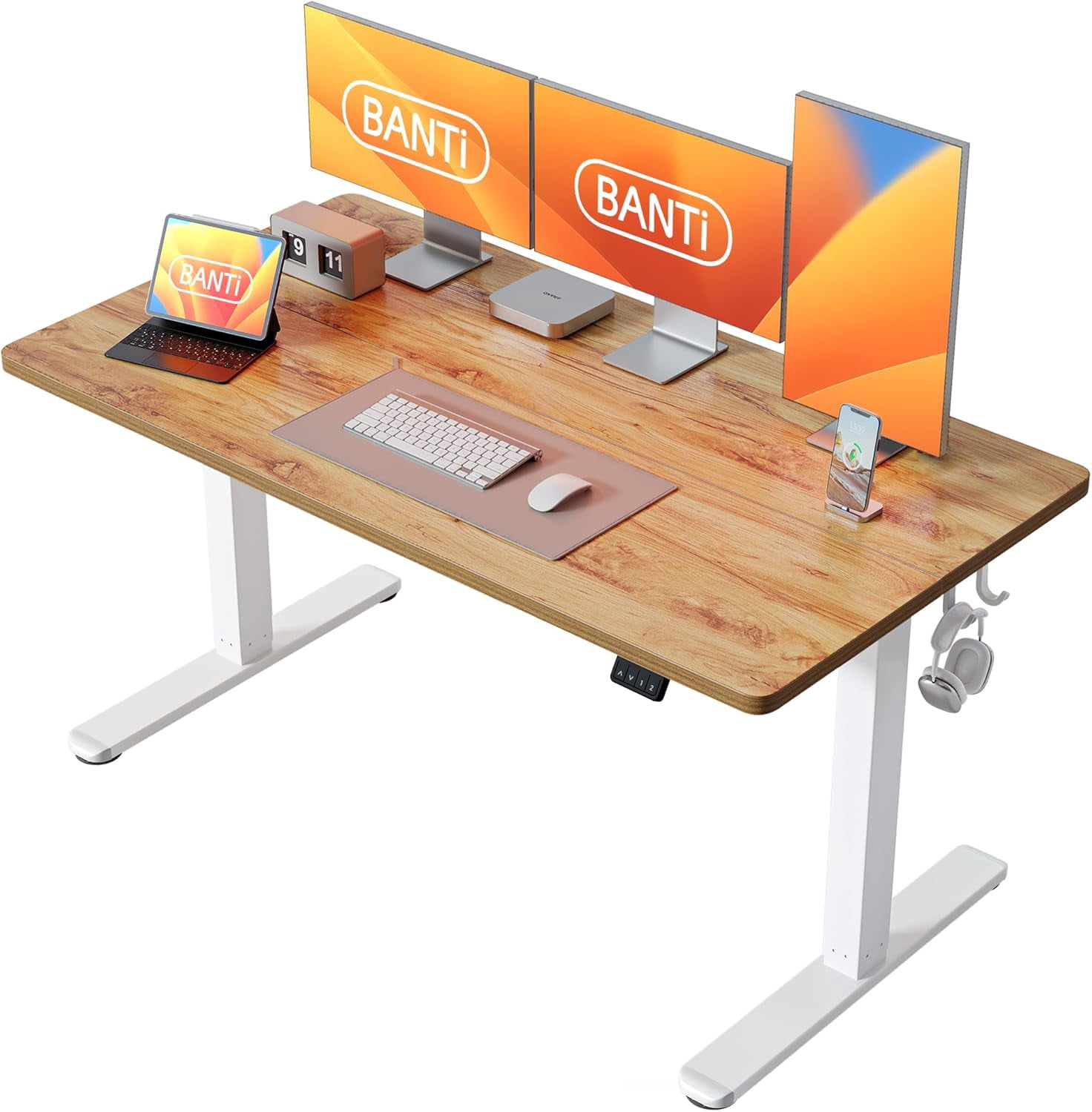 BANTI 63'' Standing Desk, Electric Stand up Height Adjustable Home ...