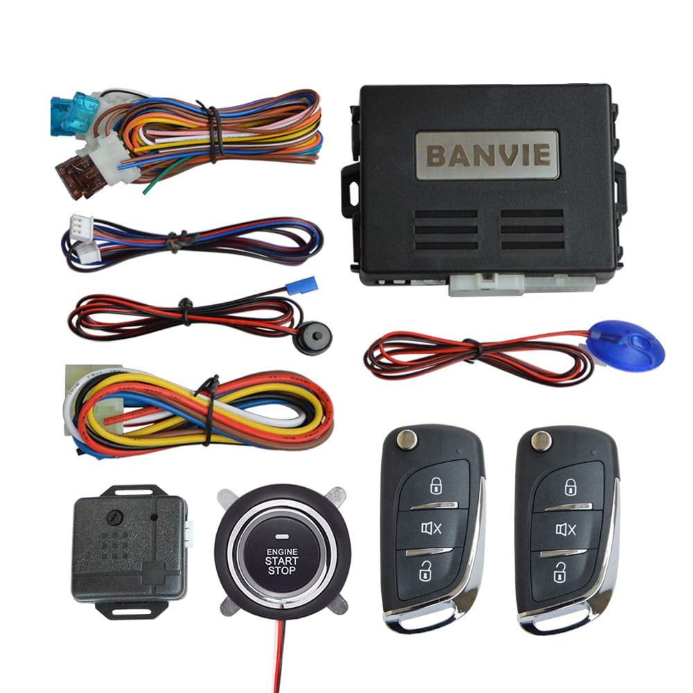 BANVIE ① Car Keyless Entry Security Alarm System + ② Remote Engine ...