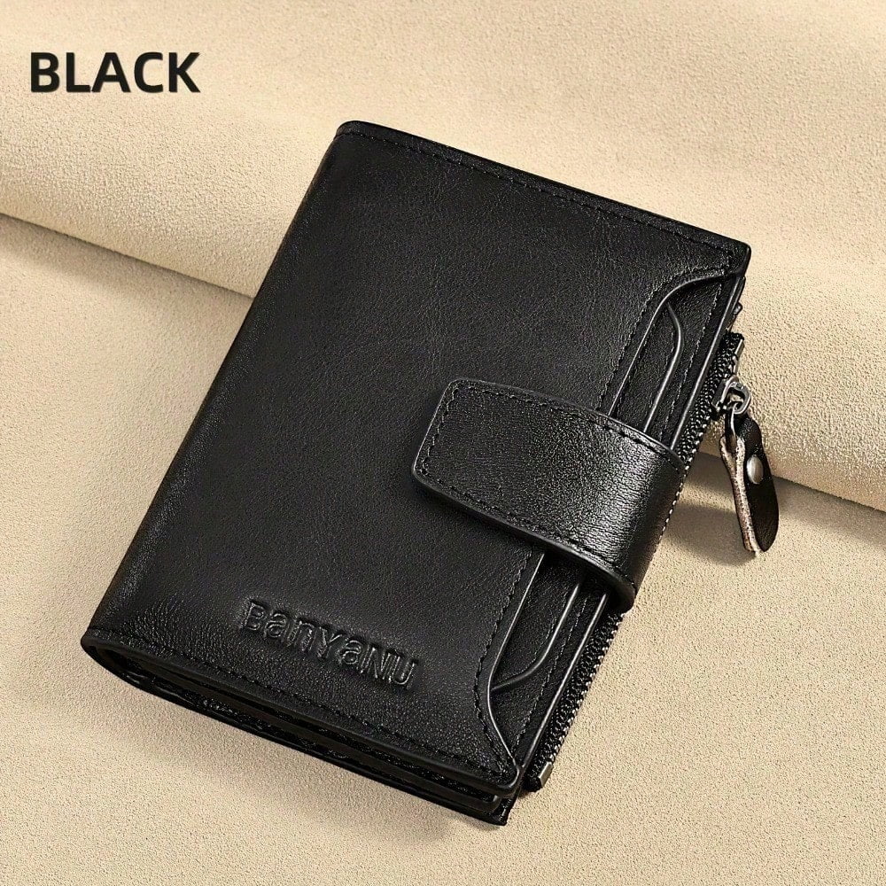 BANYANU Vintage Wallet For Men - Leather RFID Blocking, 17 Card Slots ...