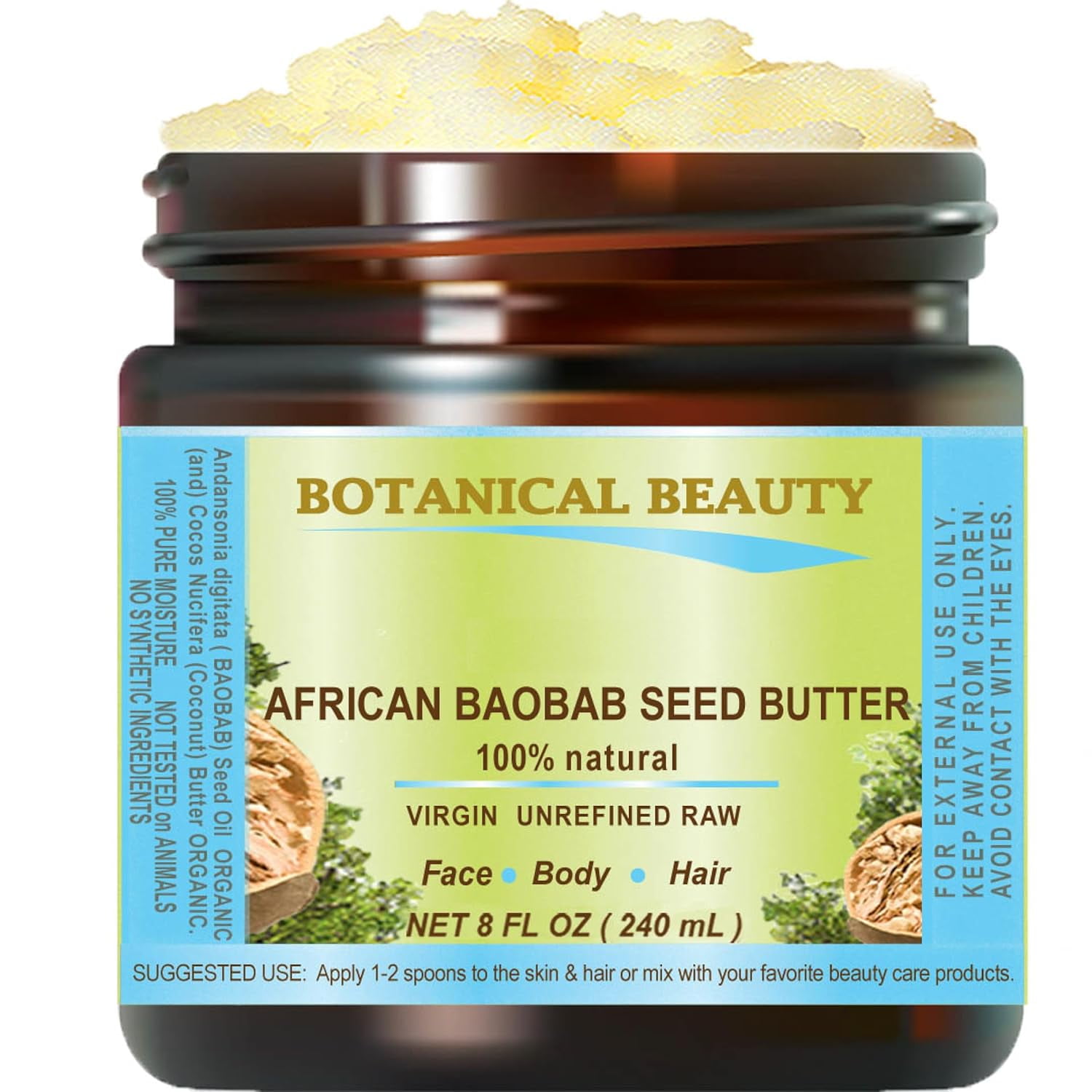 BAOBAB SEED OIL BUTTER 100% Natural RAW VIRGIN UNREFINED for Skin, Hair ...