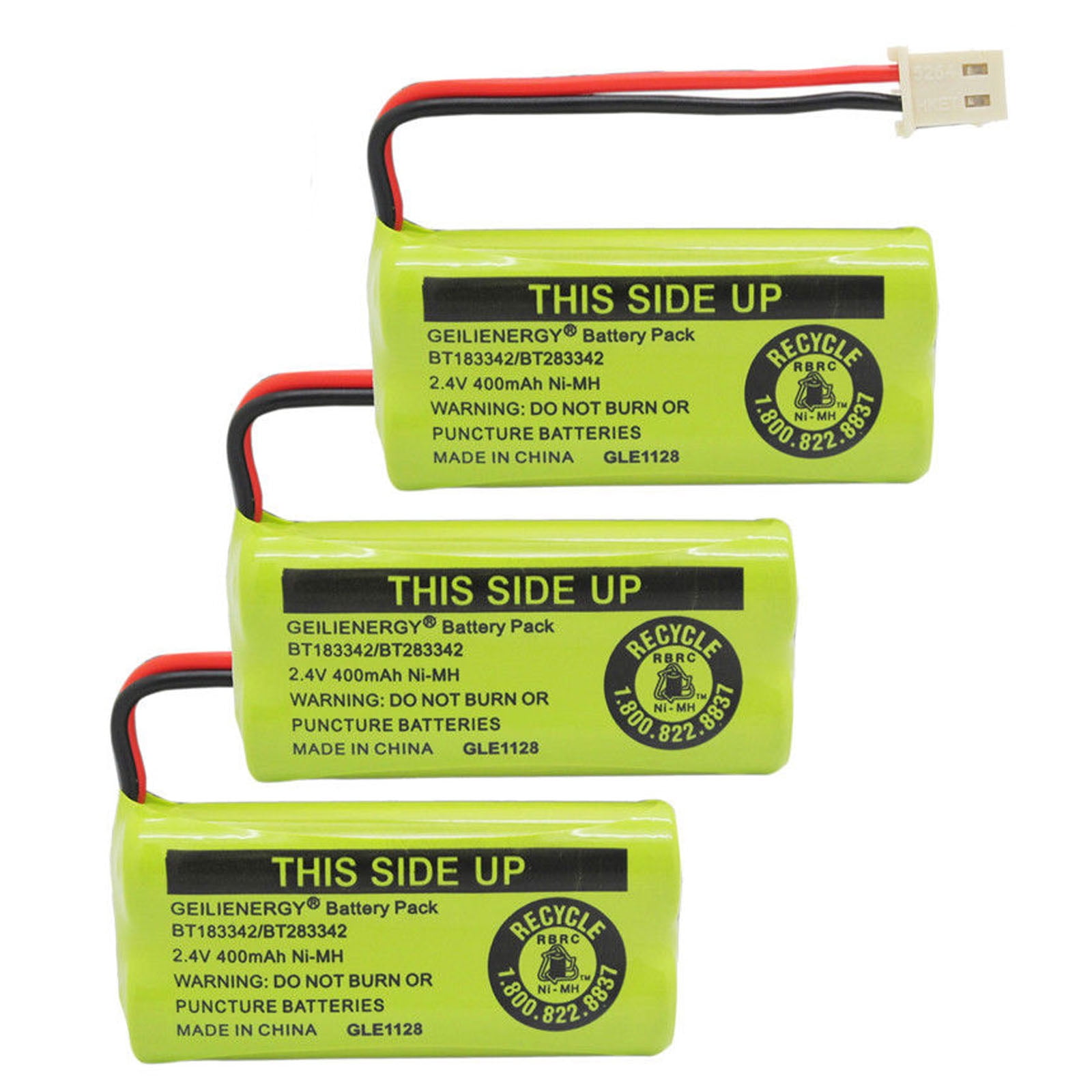 BAOBIAN 2.4V 400mAh Ni-Mh Cordless Phone Battery Pack, Vtech Telephone ...