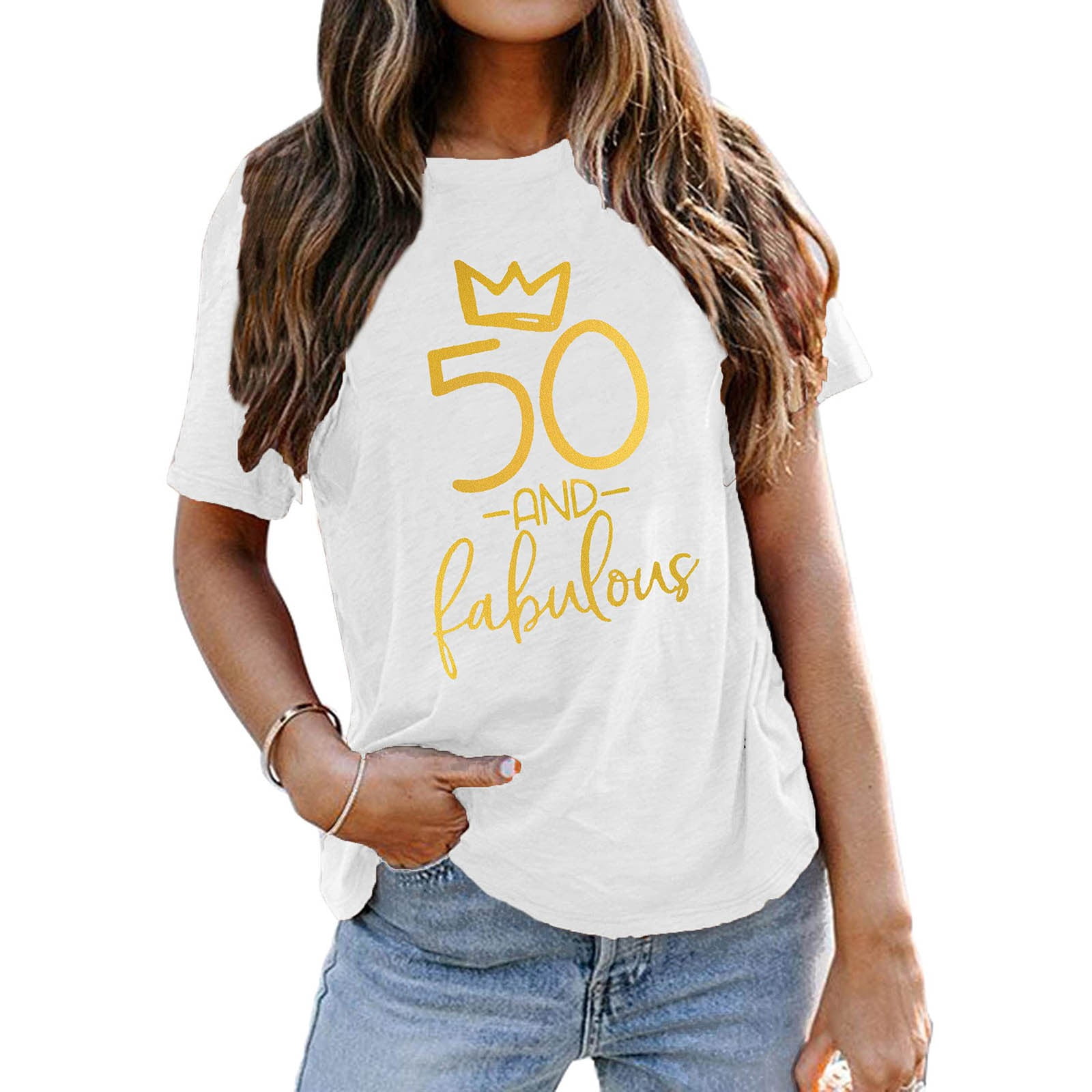 BAODANN 50th Birthday for Women Fifty Birthday Shirts 50 Years Old ...