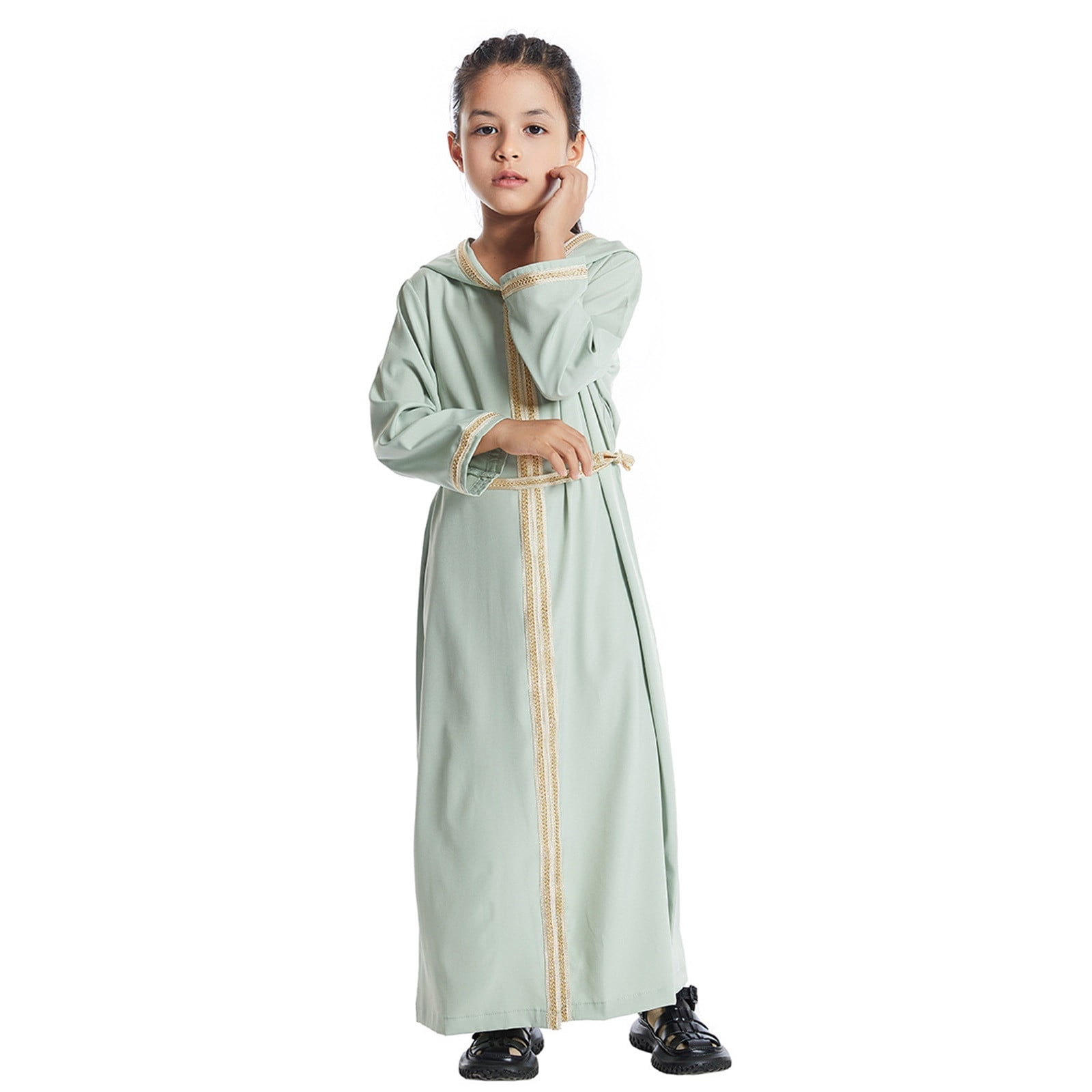 BAODANN Arabic Long Sleeve Kaftan Robe National Teenage Long Sleeve ...