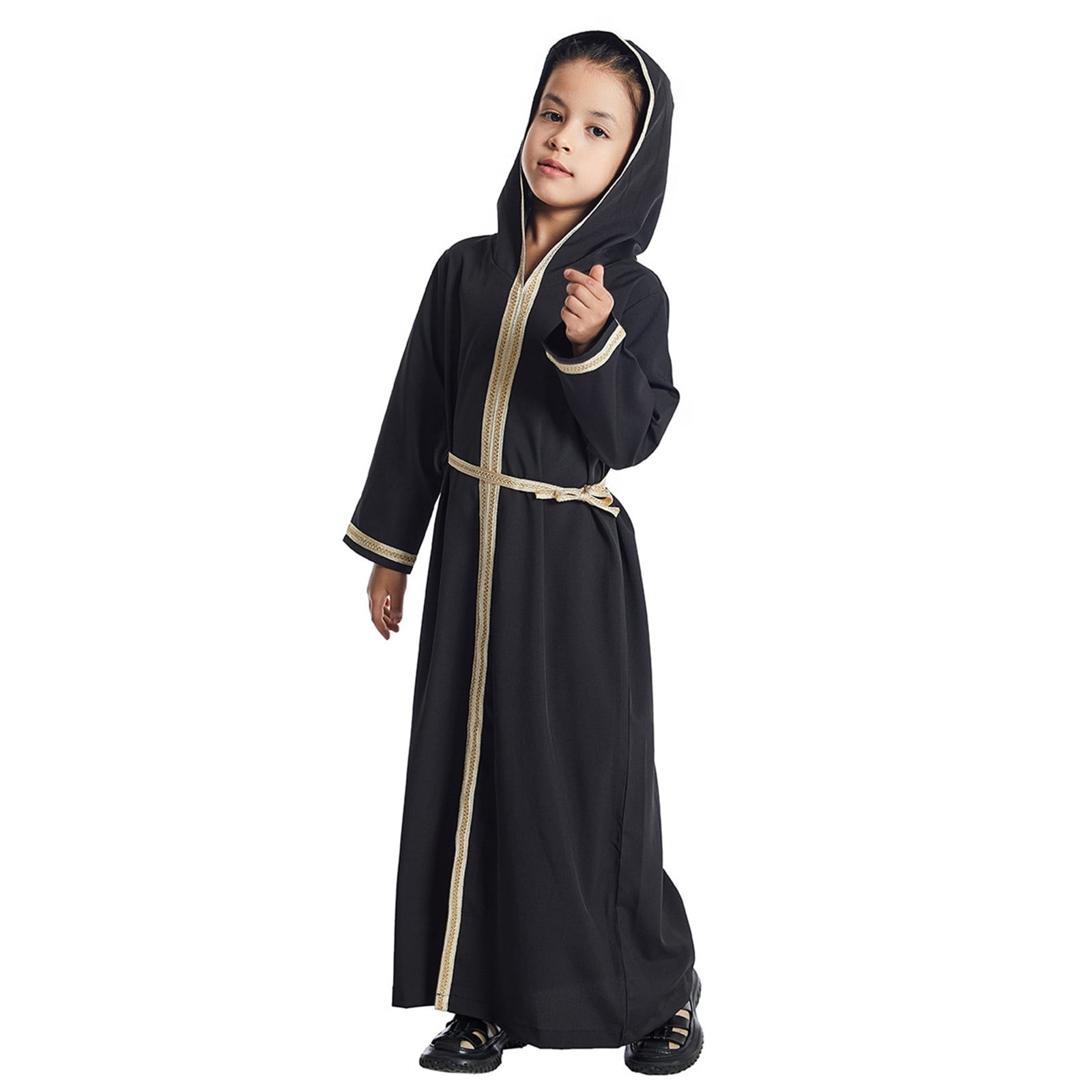 BAODANN Arabic Long Sleeve Kaftan Robe National Teenage Long Sleeve ...