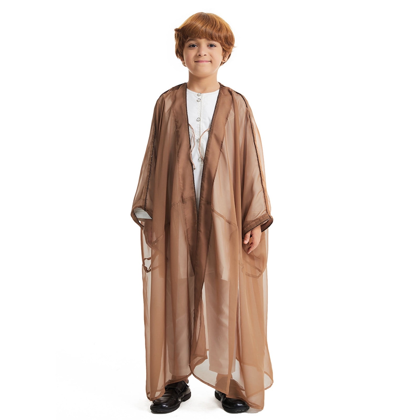 BAODANN Arabic Thobe Thobe Long Sleeve Kaftan Crew Robe National ...