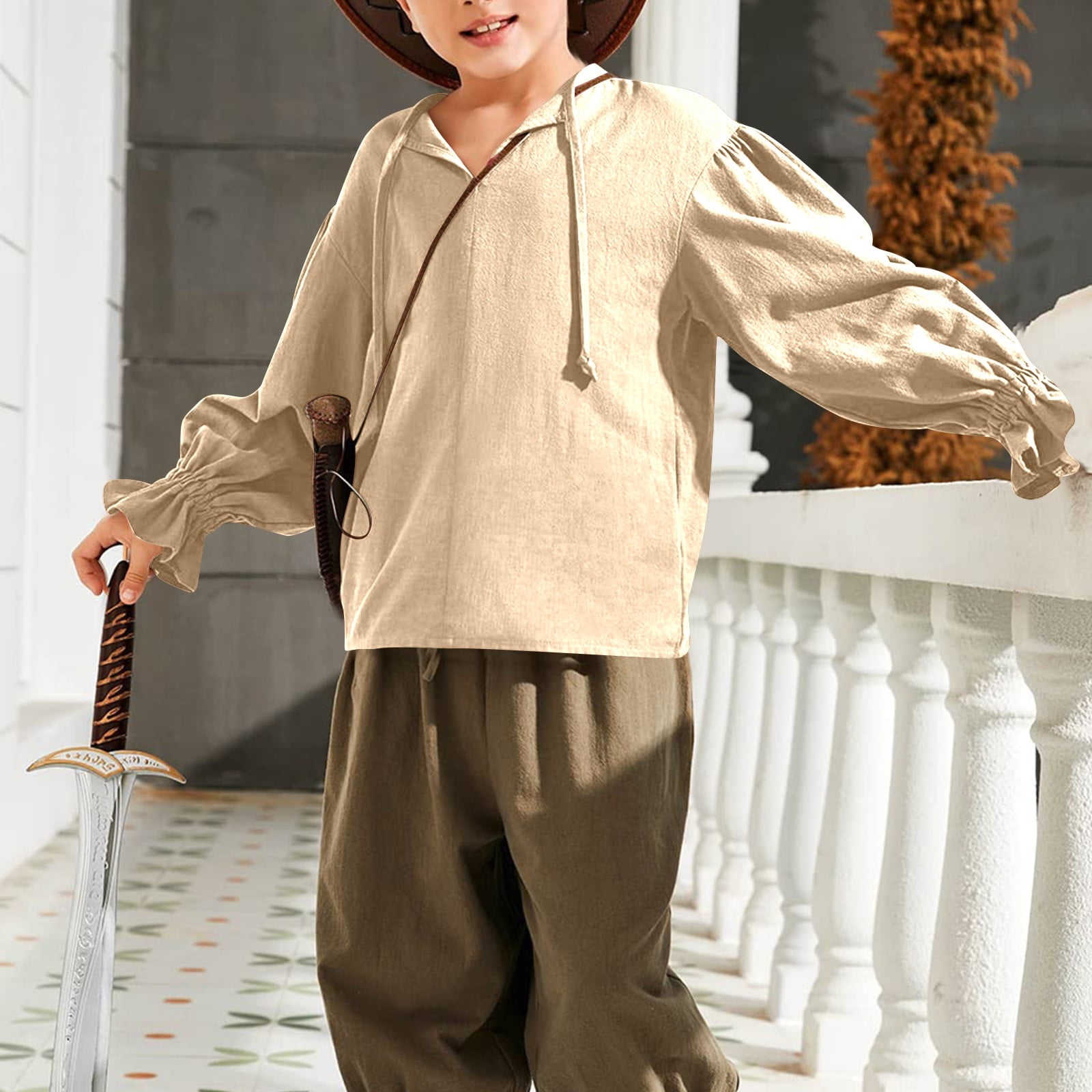 BAODANN Boys Dress Shirt For Kids Ruffled Long Sleeves Summer Kids ...