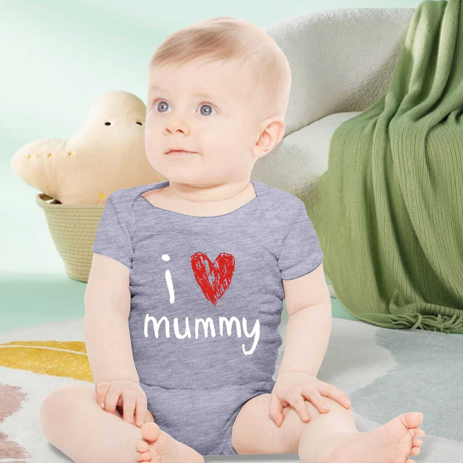 BAODANN Boys Girls Short Sleeve Letter Prints Romper Bodysuits Clothes ...