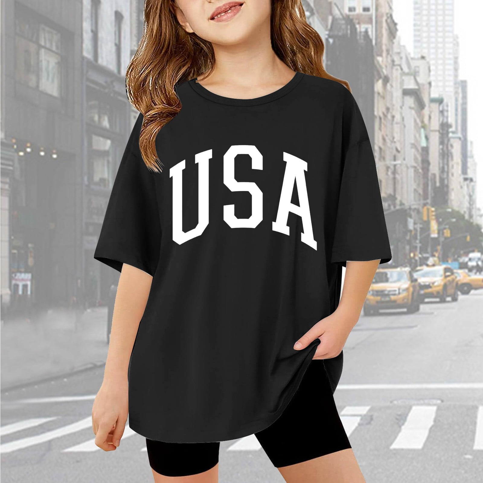 BAODANN Children Kids Girls Letter Printed Short Sleeve T Shirts Kids ...