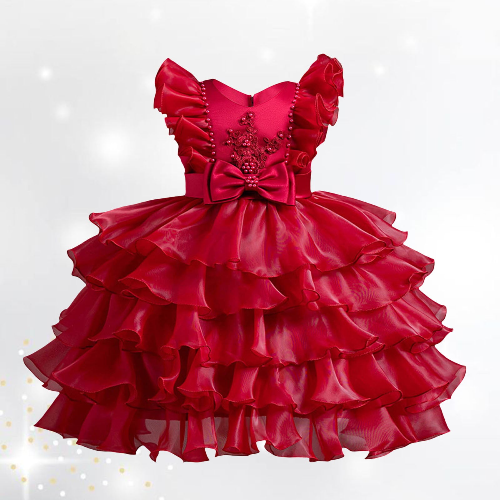BAODANN Children's Mesh Dress Dress Stylish Little Girl Dress Flowers ...