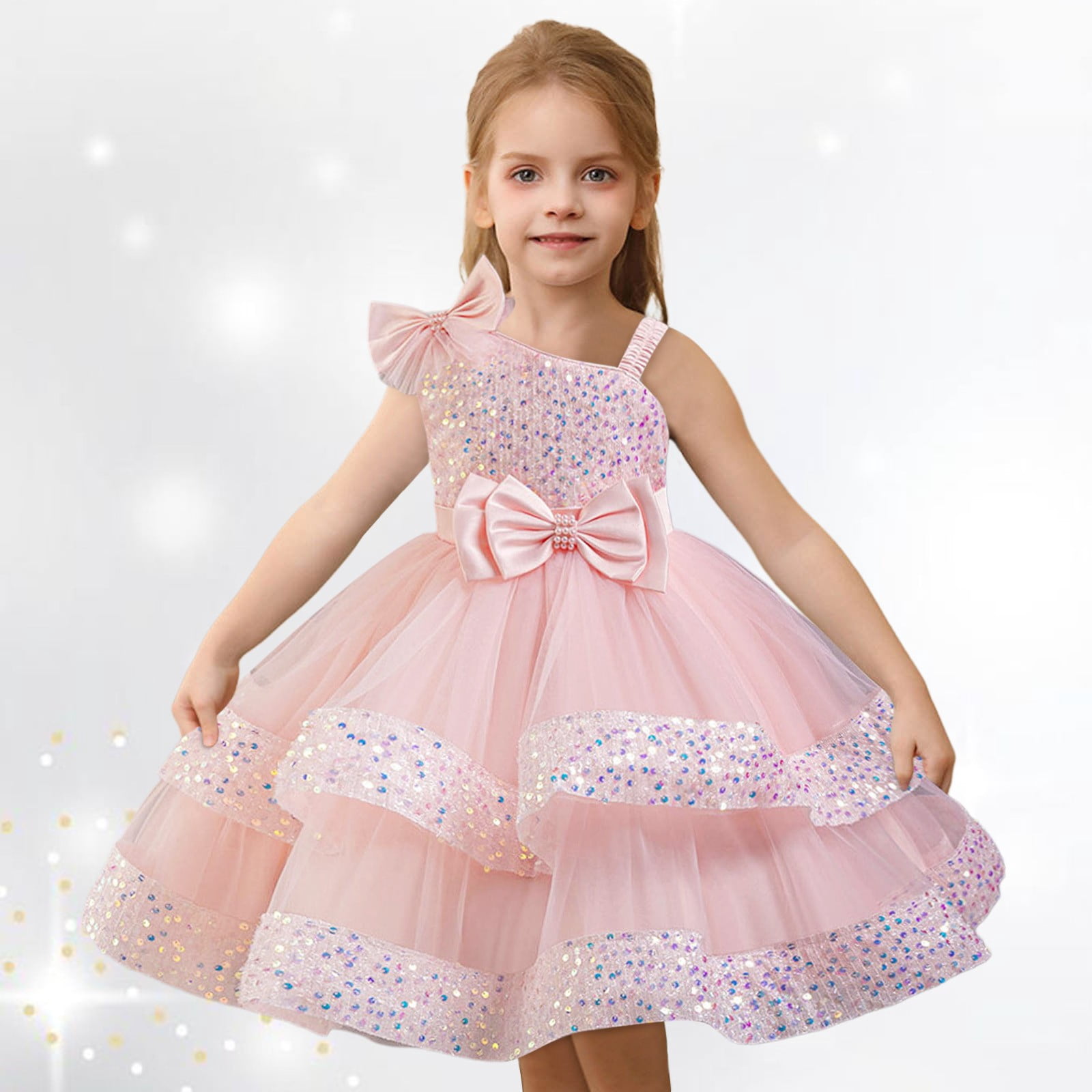 BAODANN Children's Mesh Dress Dress Stylish Little Girl Dress Frock ...
