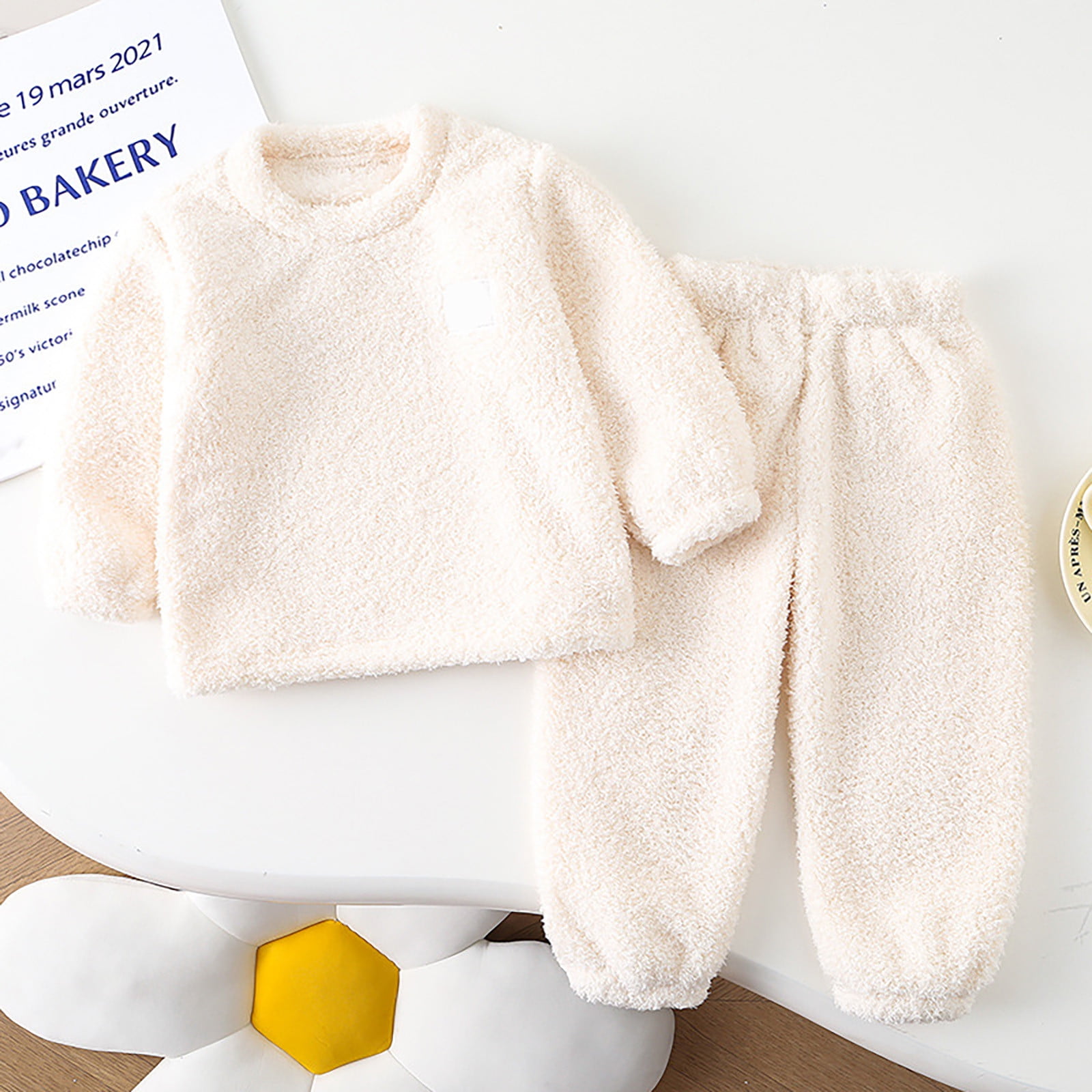 BAODANN Children's Set Baby And Pajamas Boys' Solid Color Homewear ...