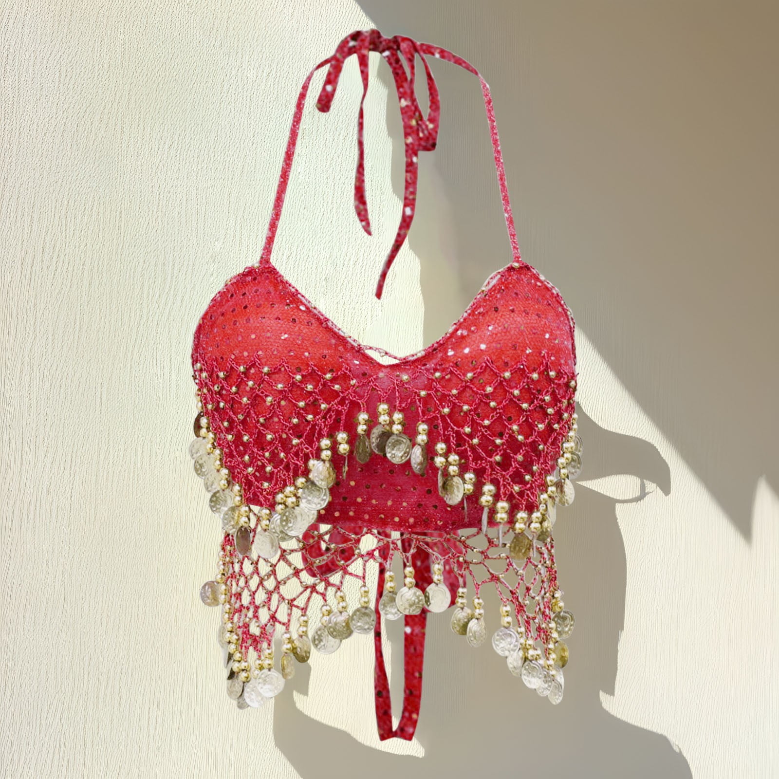 BAODANN Dance Suit Bra Festival Dance Sling Sequined Chest Wrap (chest ...