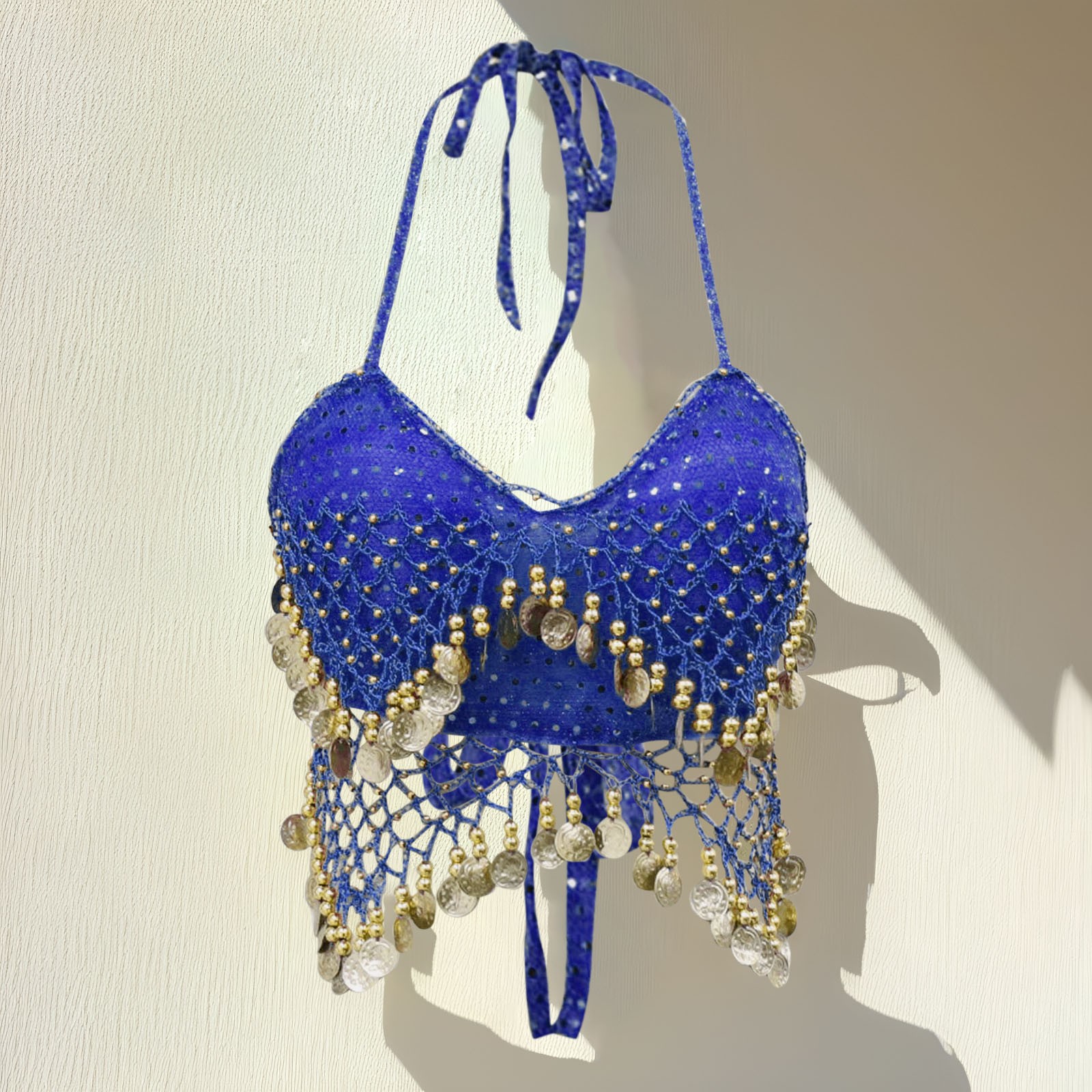 BAODANN Dance Suit Bra Festival Dance Sling Sequined Chest Wrap (chest ...