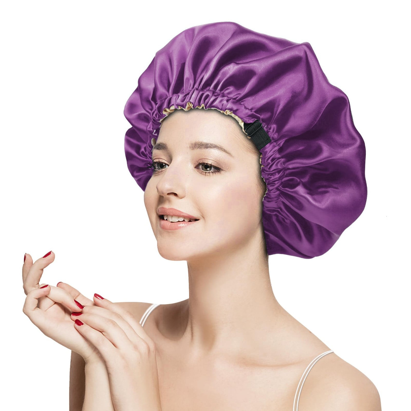 BAODANN Double Layer Adjustable Hair Bonnet for Sleeping Hair Bonnets ...