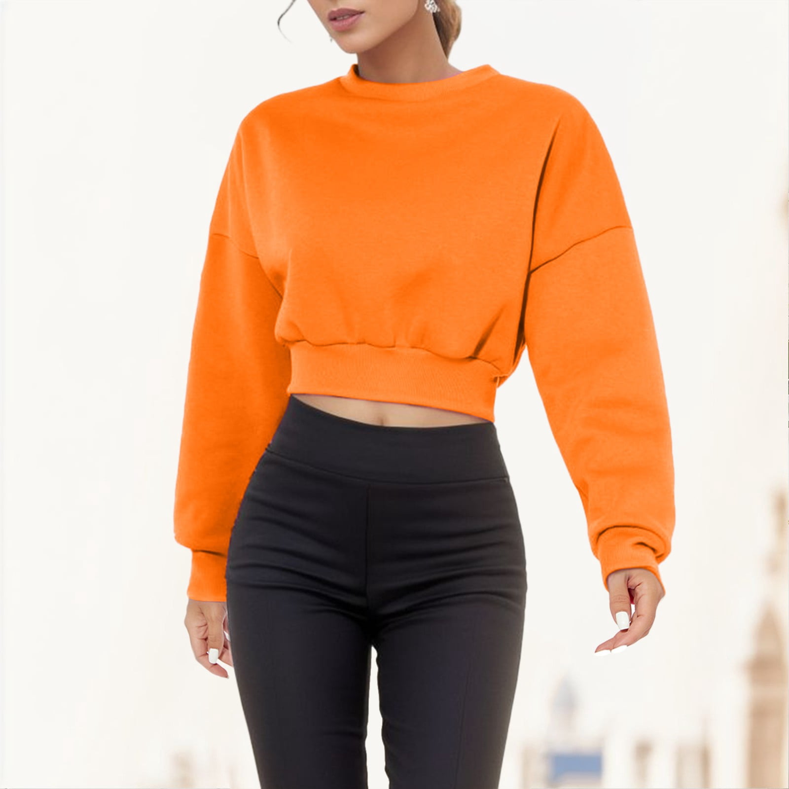 BAODANN European and Women's Spring Autumn and Winter New Cropped Tops ...