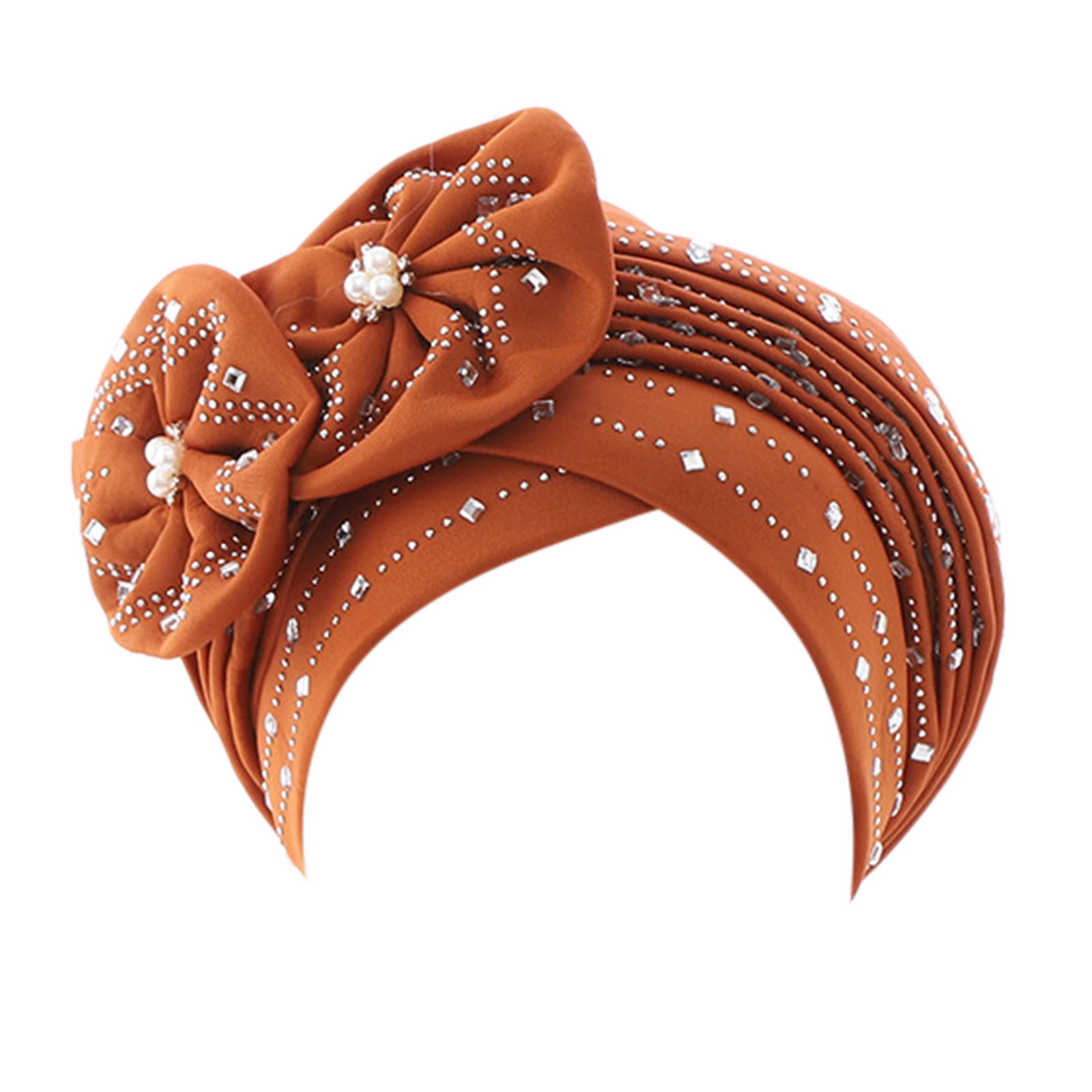 BAODANN Fashion Women Beading Braid Hat Ruffle Cancer Wrap Cap Sleep ...