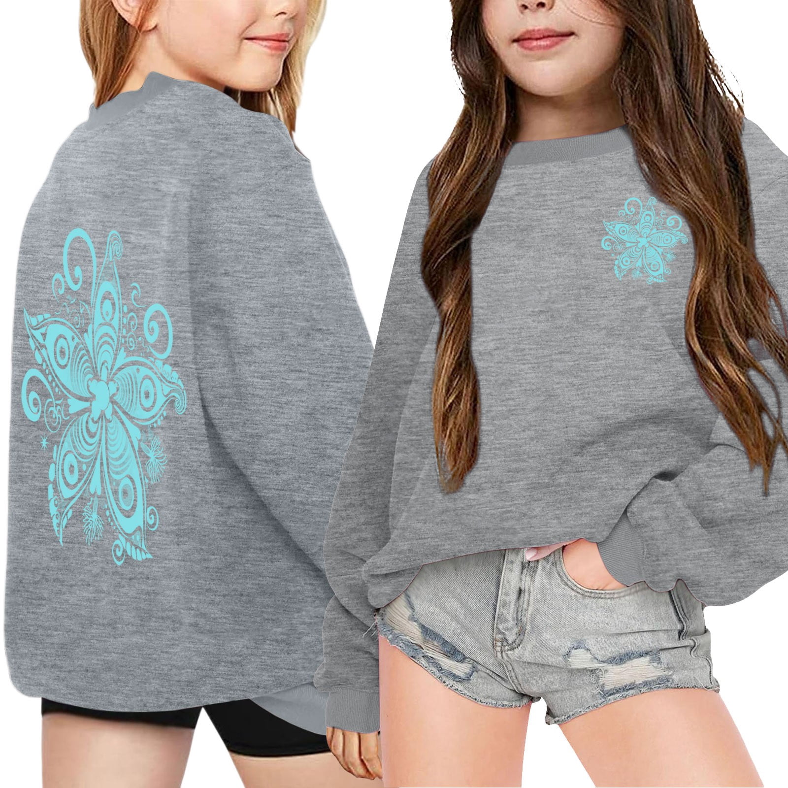 BAODANN Girls' Fashion Casual Printed Long Sleeved Hoodie Top Bendy And ...