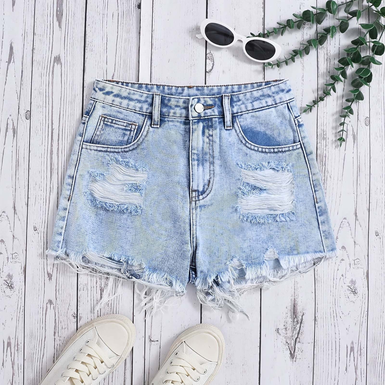 BAODANN Girls Summer Loose Fashion Personality Casual Thin Denim Shorts ...