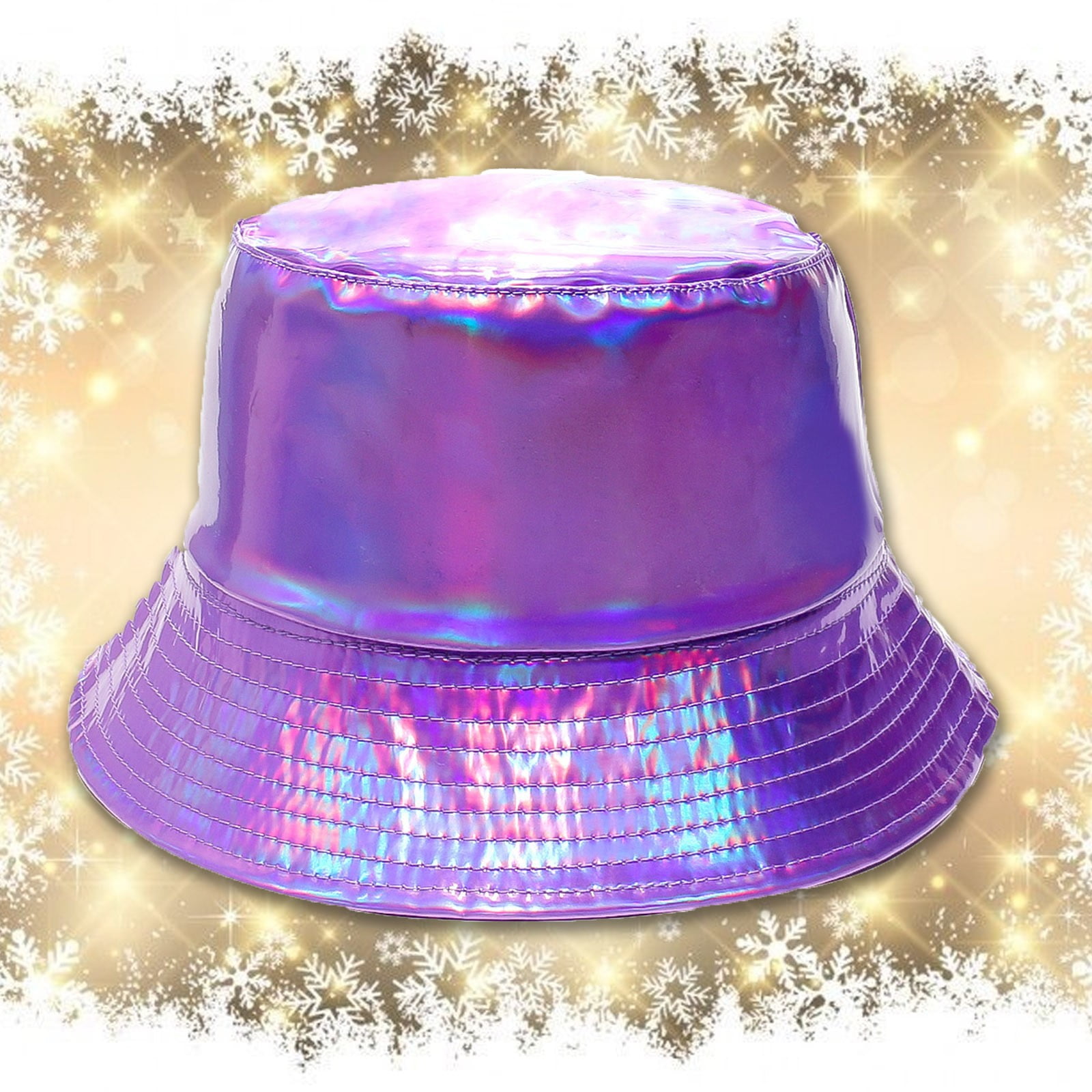 BAODANN Hop Street Gold and Silver Basin Hat for Men and Women Stage Performance Metal PU ...