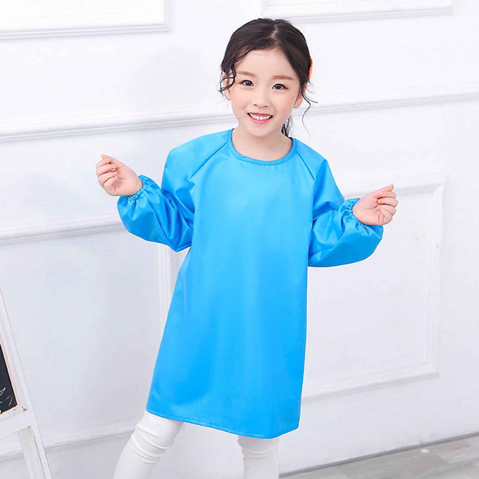 BAODANN Kid Art Smock Solid Color Apron For Children Printed Artist ...