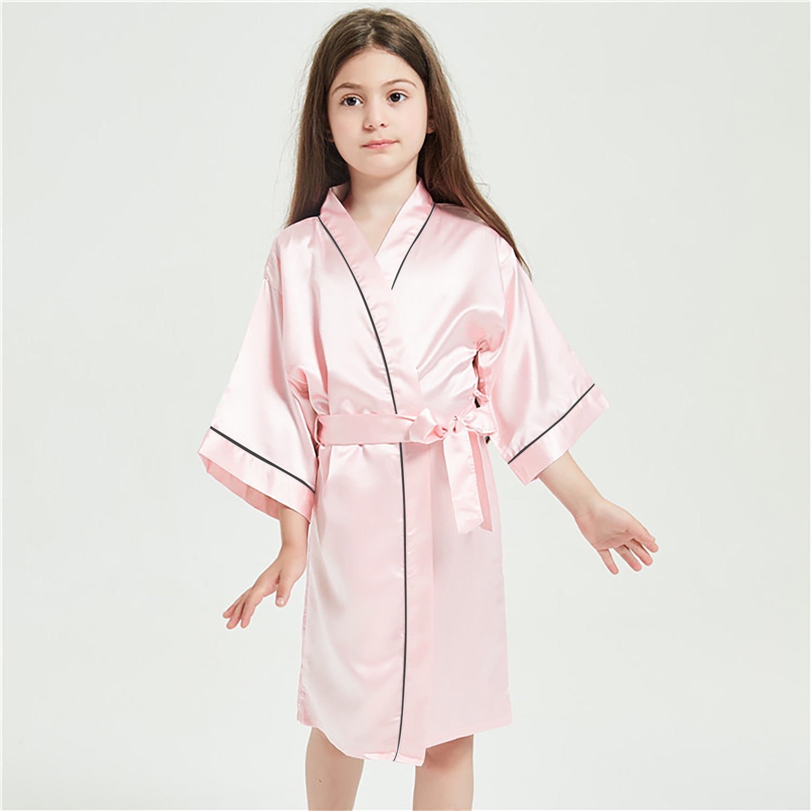 BAODANN Kids Boys Girls Silk Satin Bathrobe Kimono Robes Nightgown ...