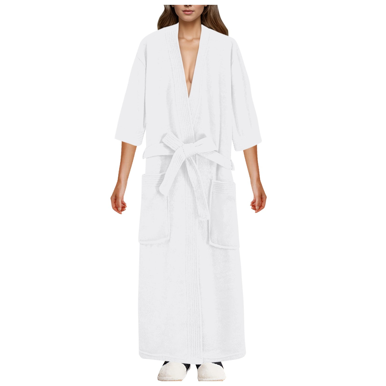 BAODANN Ladies Absorbent Quick Drying Short Sleeved Robe Bathrobe Night ...
