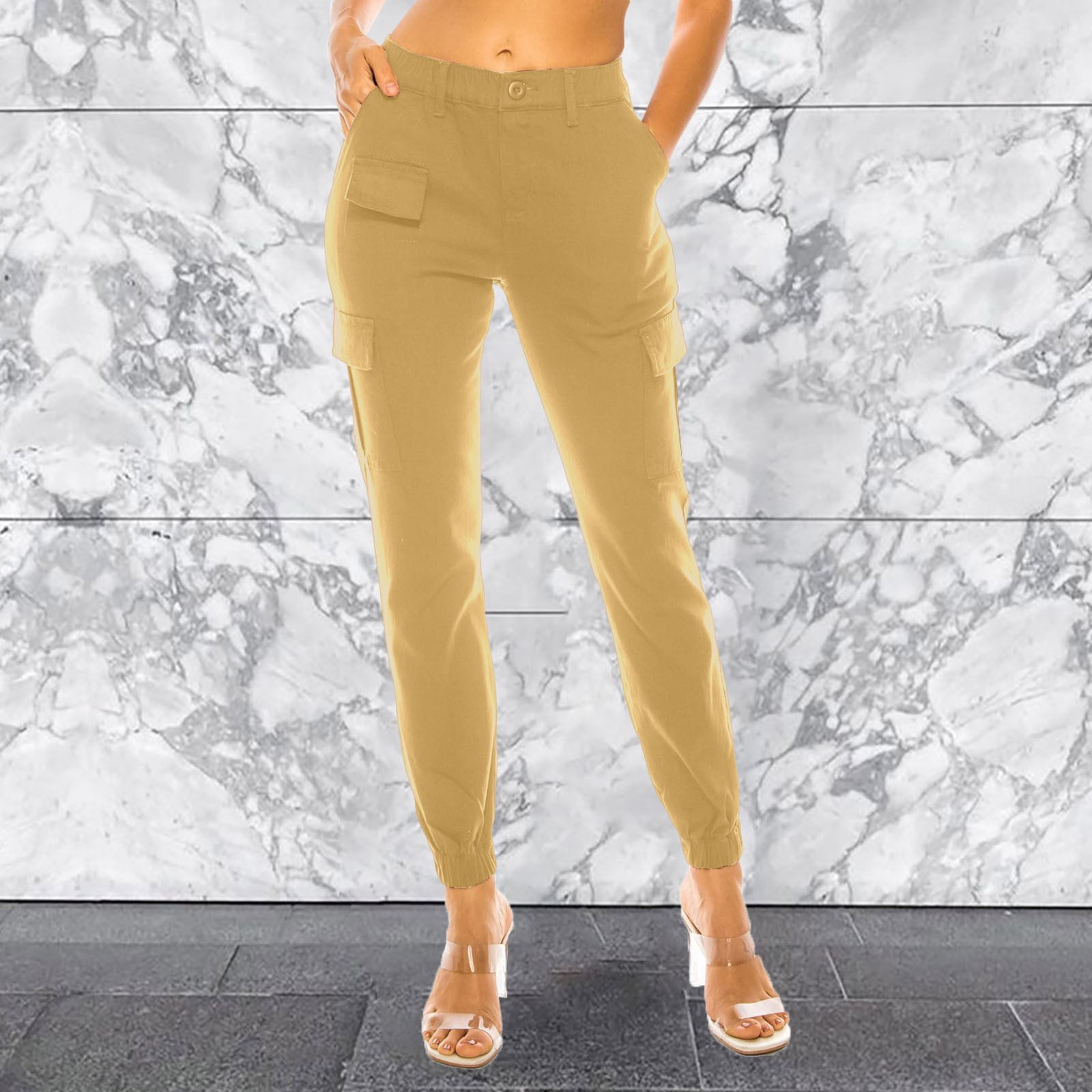 BAODANN Ladies Solid Color Outdoor Overalls Pants for Women Casual ...
