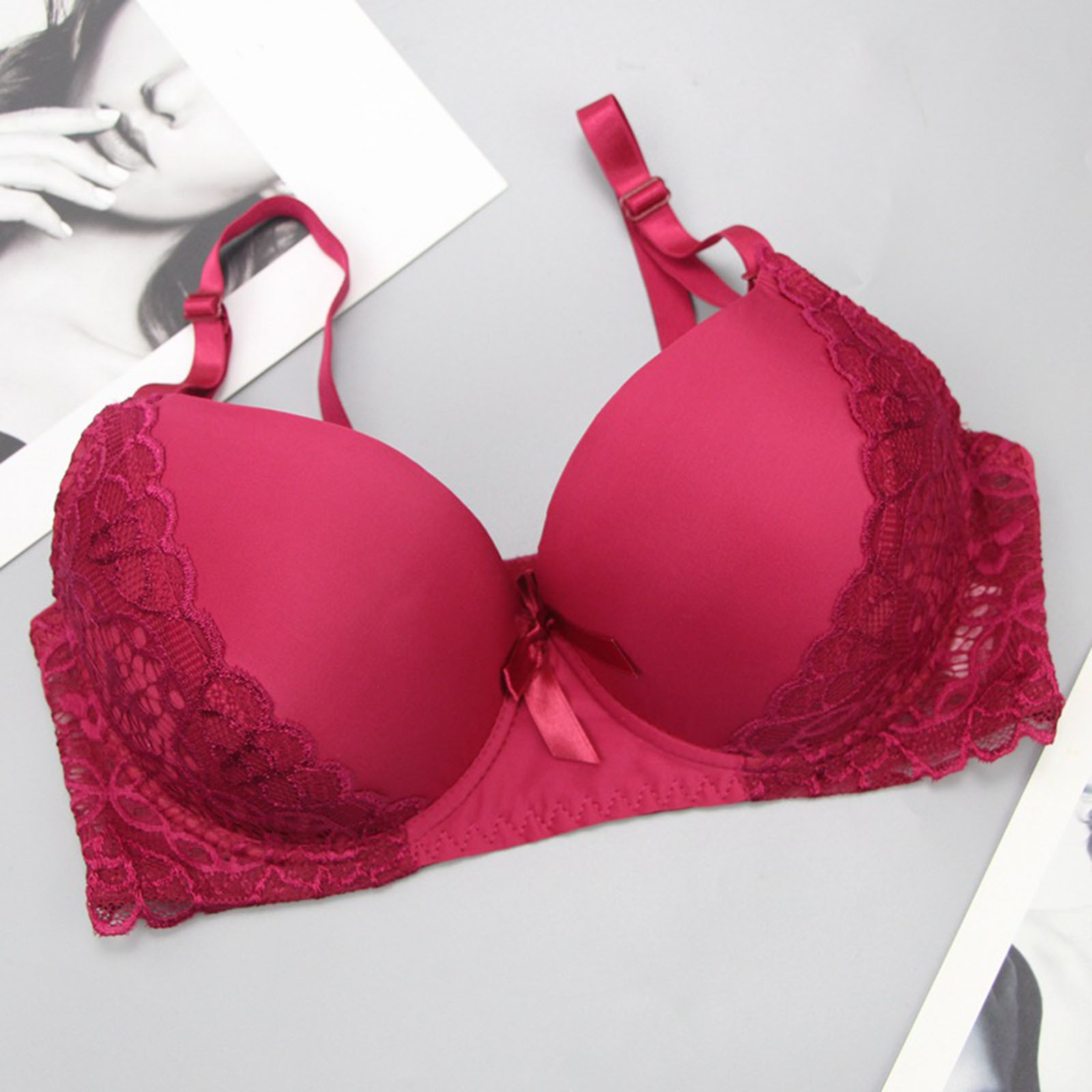 BAODANN Large Size Lingerie Comfortable And Sexy Support Bras for Women Lift No Underwire plus ...