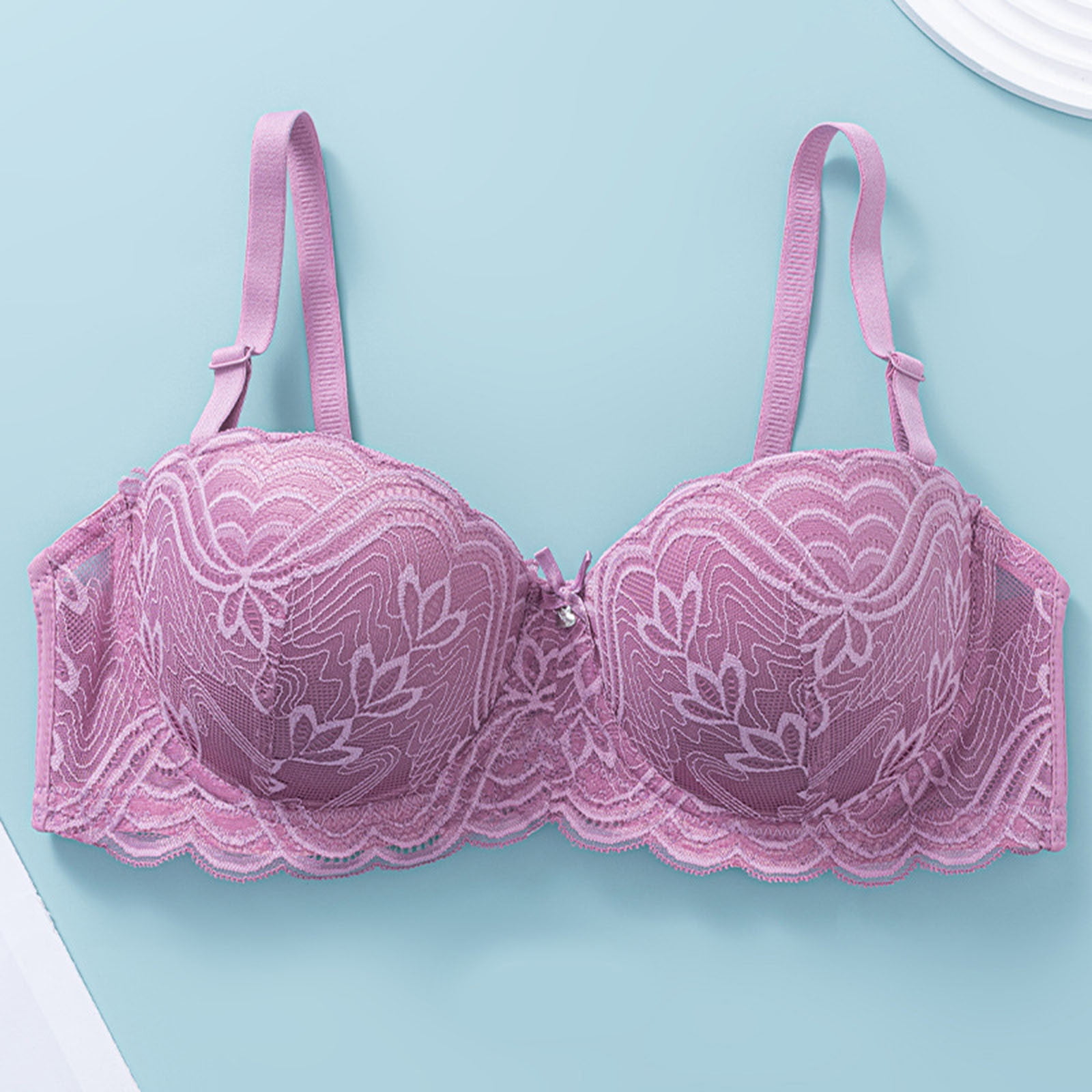 BAODANN New Half Cup Plus Size Lingerie with Sexy Lace Ribbon and Steel ...