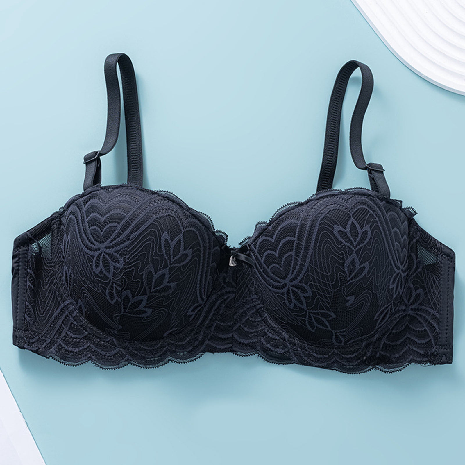 BAODANN New Half Cup Plus Size Lingerie with Sexy Lace Ribbon and Steel ...