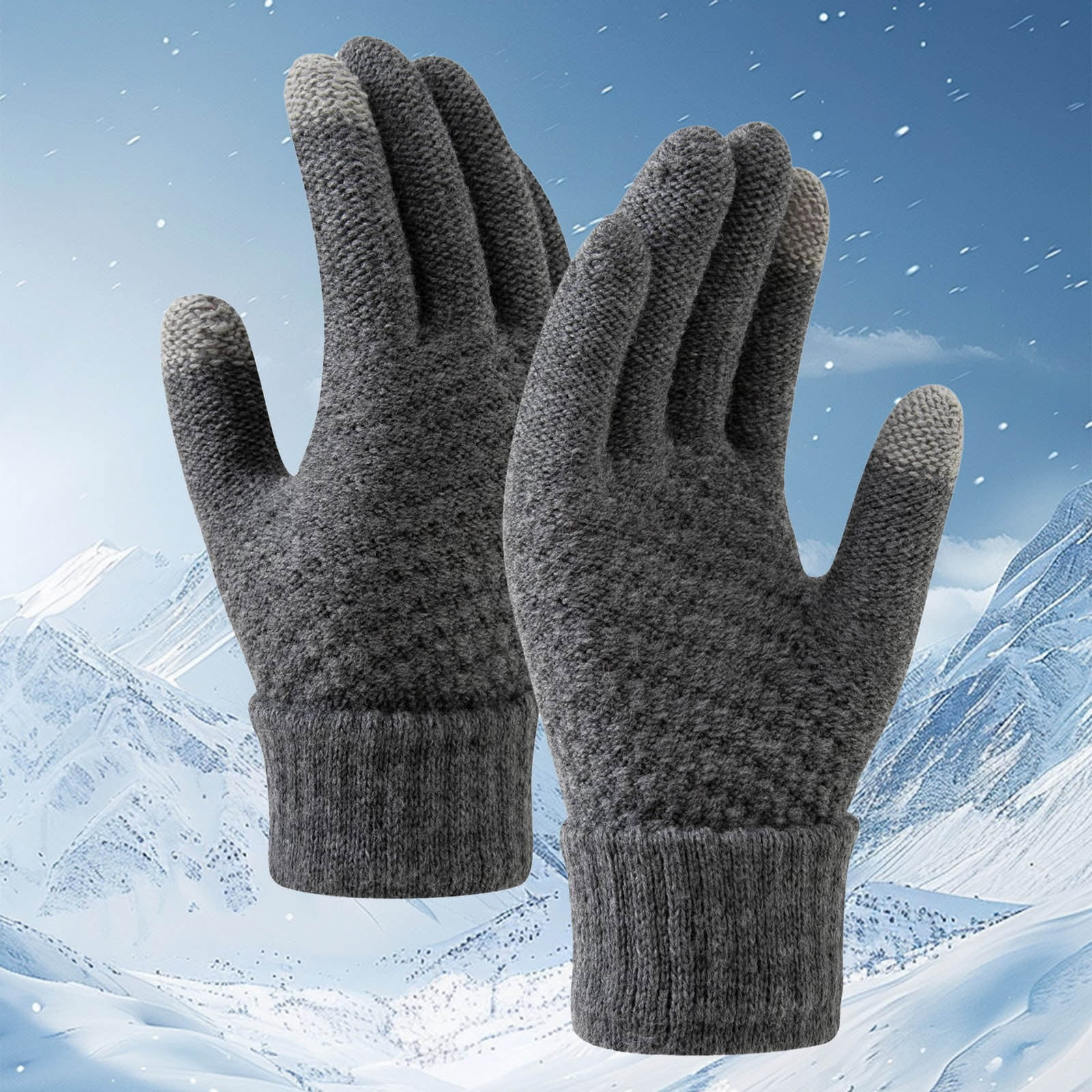 BAODANN Screen Gloves Women's Winter Thickened Cold Riding Warm Knitted ...