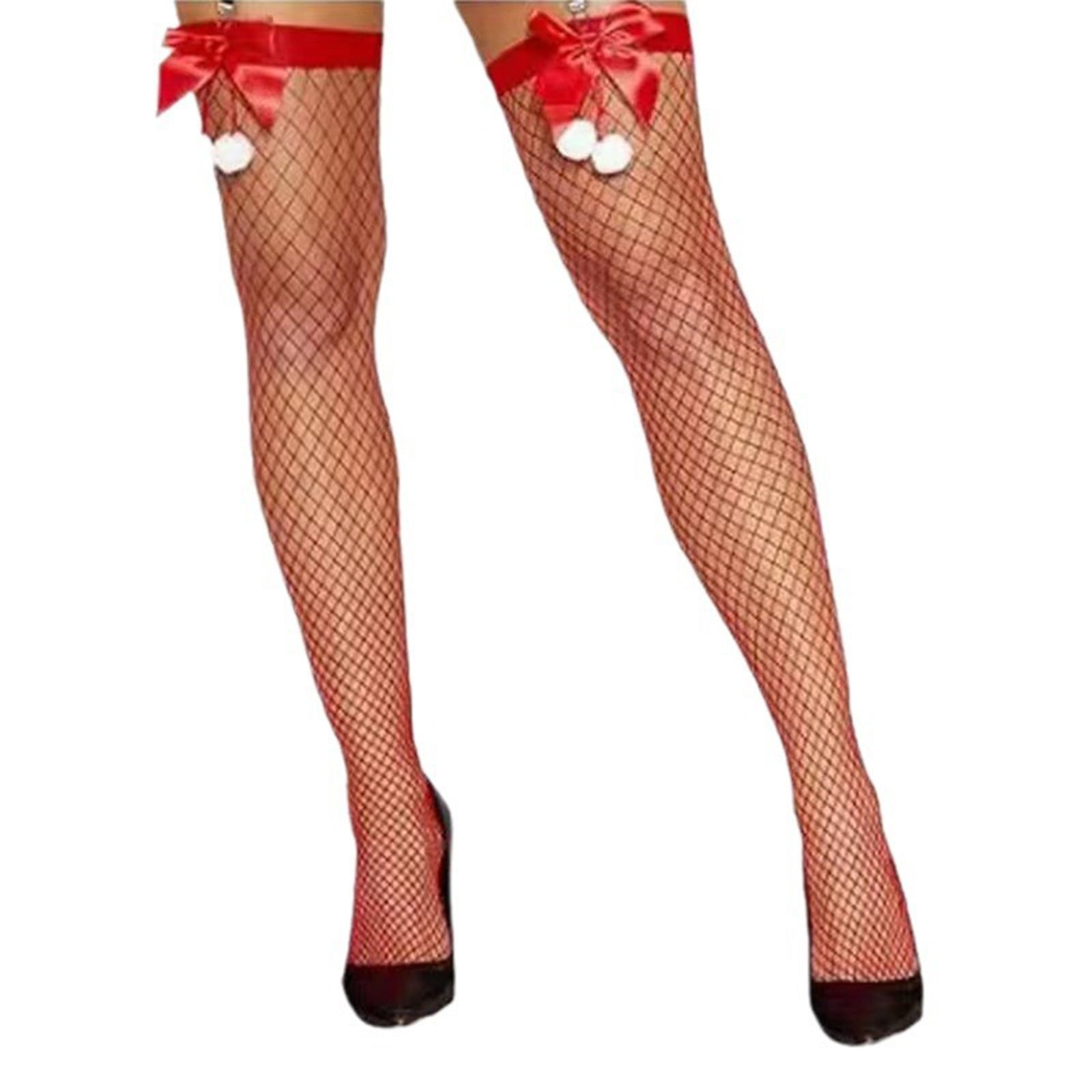 BAODANN Sexy Christmas Thigh High Stockings For Women Sexy Santa Fishnet Jasmine Christmas ...