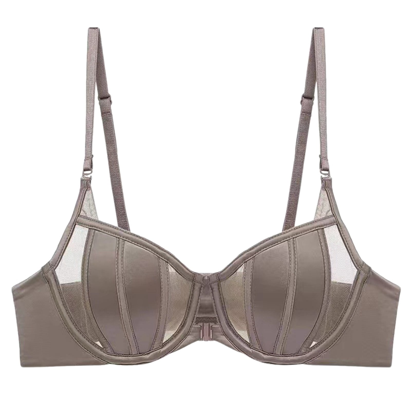 BAODANN Small Underwear Women's Thin Half Cup Gathered Front Buckle Bra ...
