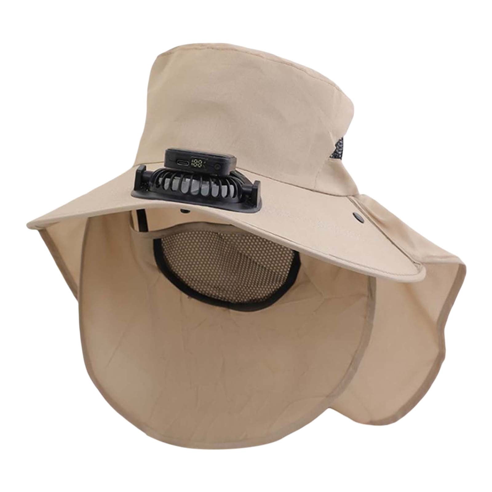 BAODANN Solar Fan Bucket Hat For Men Women UPF50+ Sun Wide Brim Outdoor ...