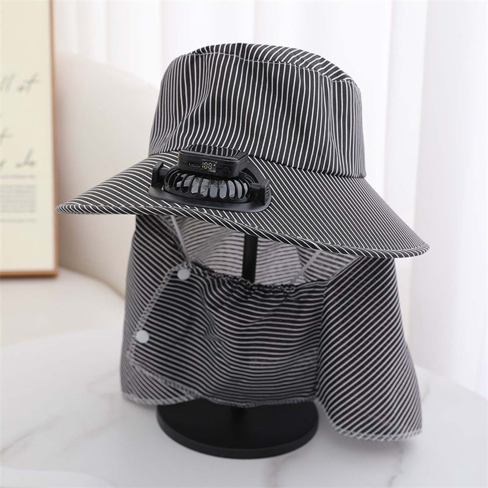 BAODANN Solar Fan Bucket Hat For Men Women UPF50+ Sun Wide Brim Outdoor ...