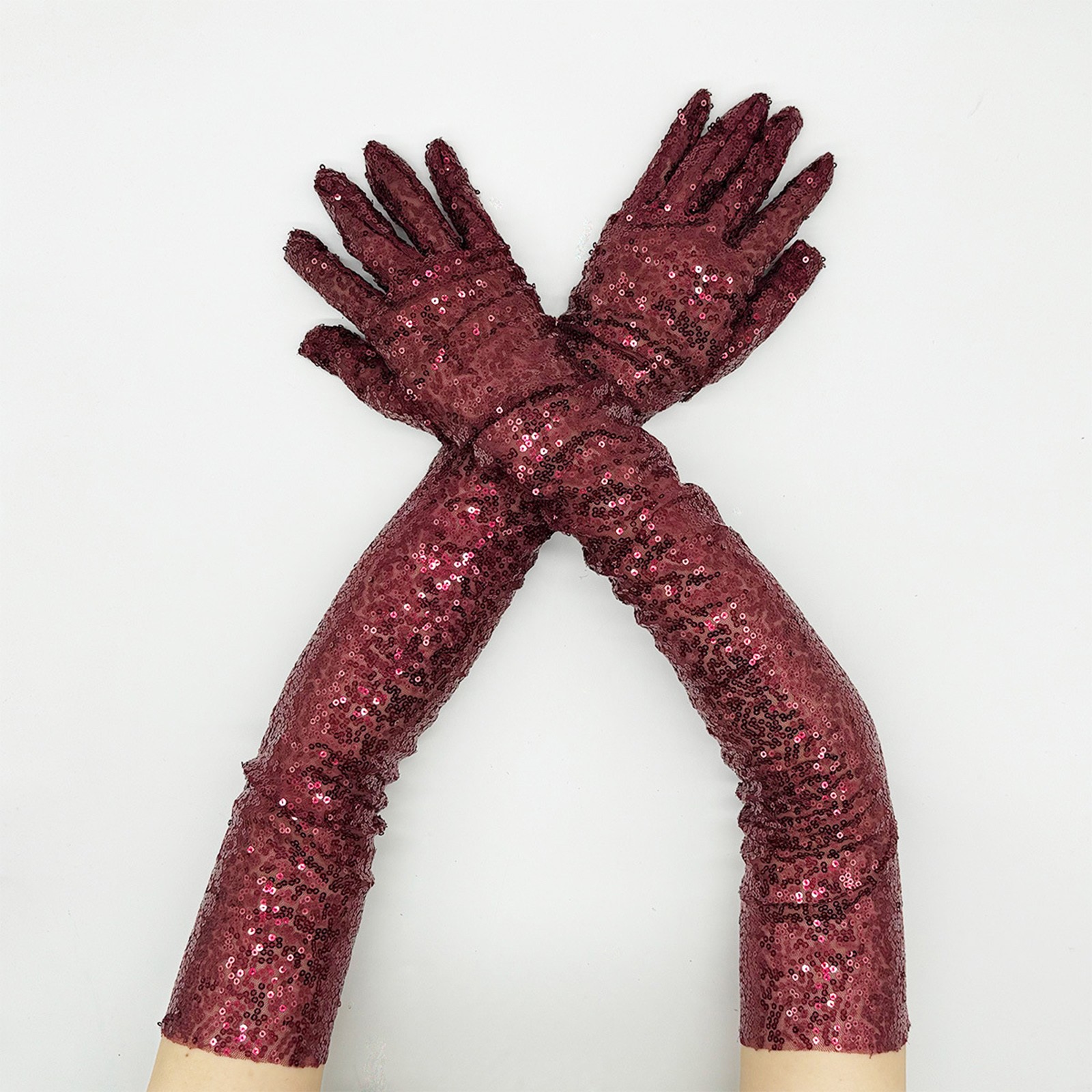 BAODANN Sparkly Sequin Long Opera Party Gloves for Women 1920s 20s ...
