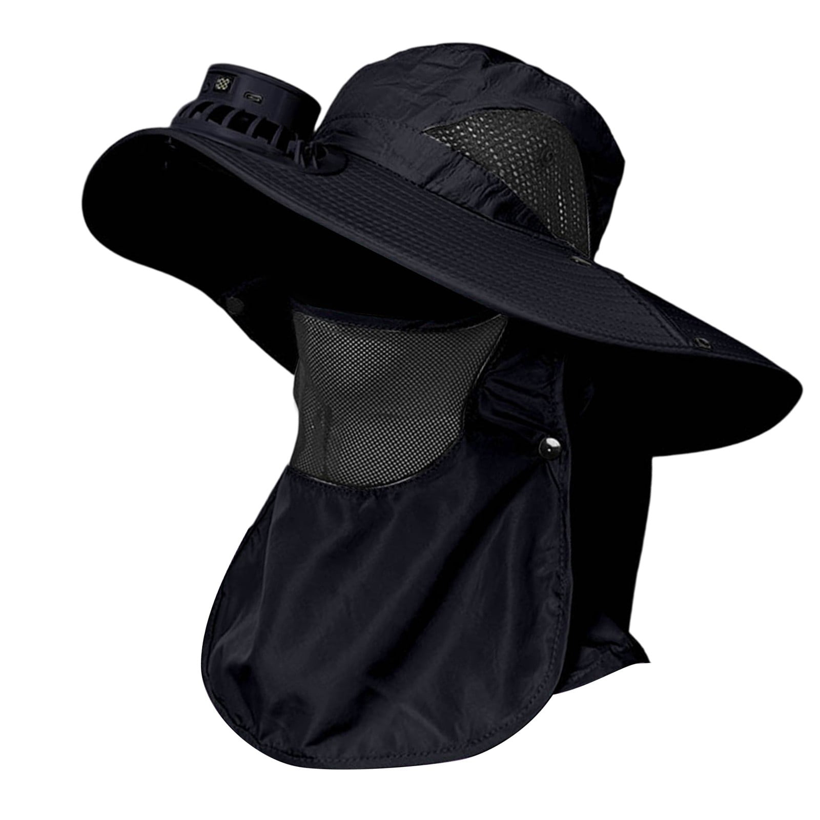 BAODANN Summer Outdoor Sun Hats with Ventilated Fan and Drawstring for ...