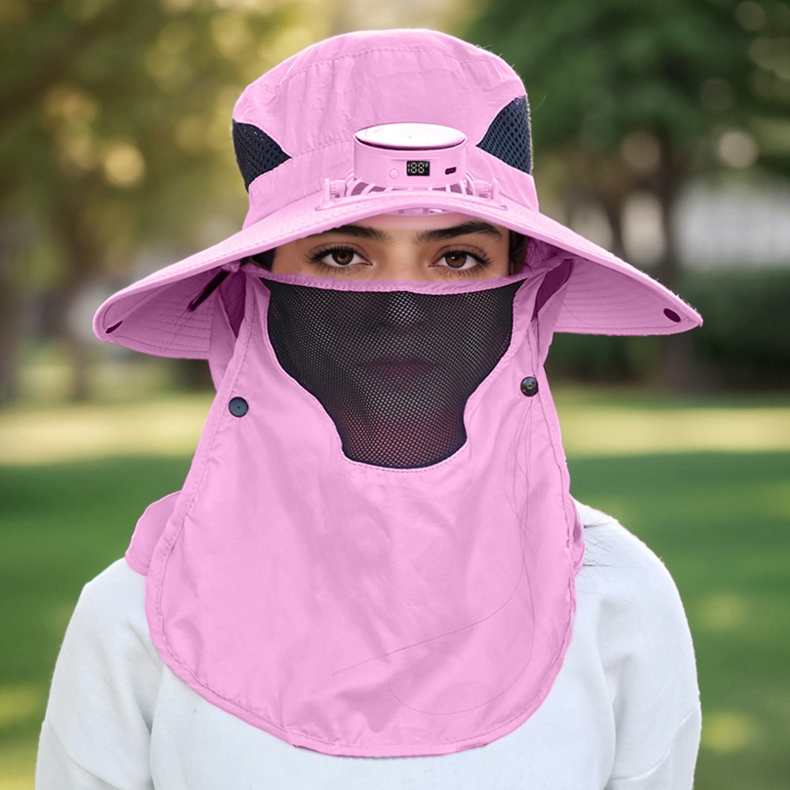 BAODANN Summer Outdoor Sun Hats with Ventilated Fan and Drawstring for ...