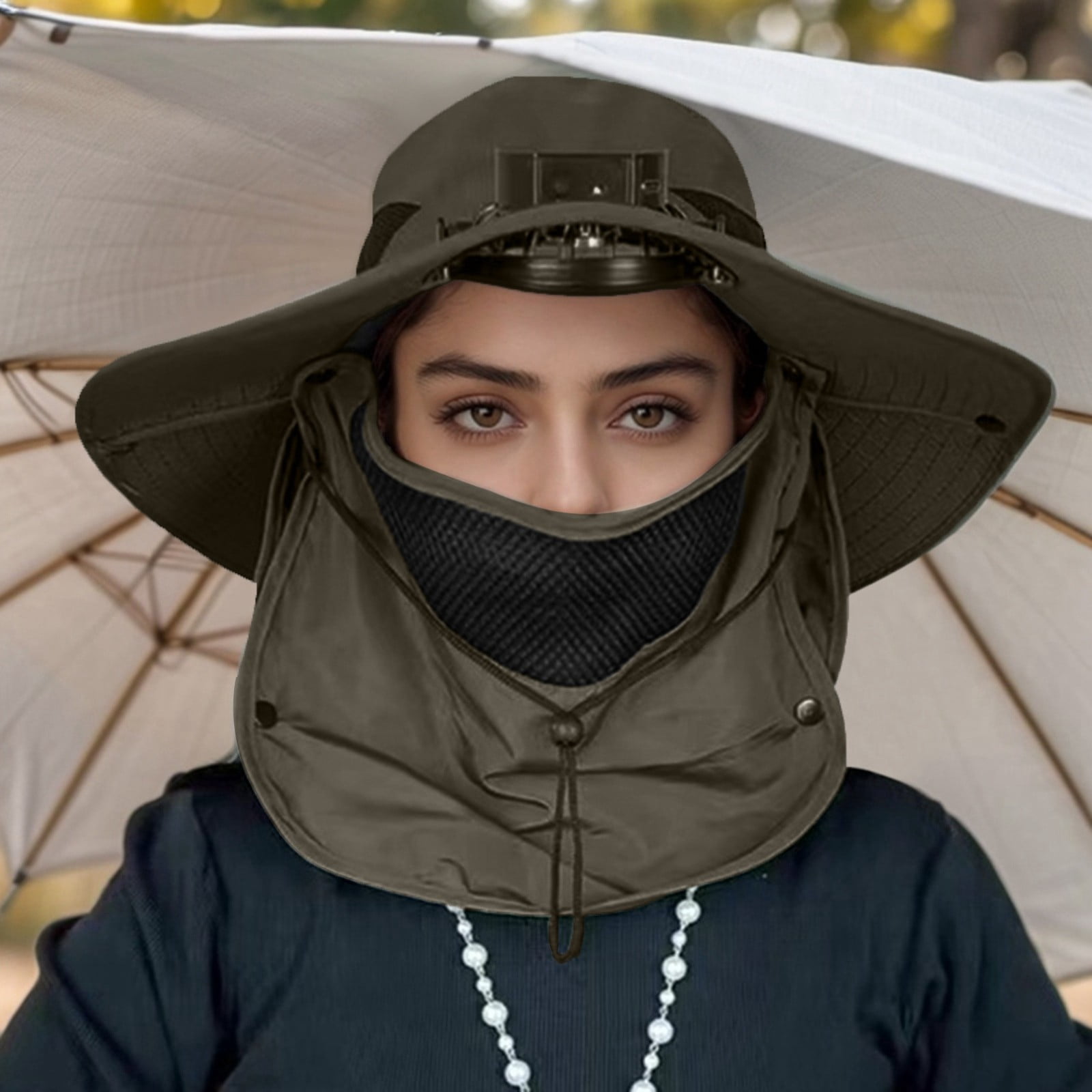 BAODANN Summer Outdoor Sun Hats with Ventilated Fan and Drawstring for ...