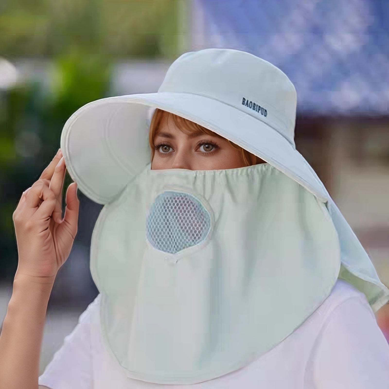 BAODANN Summer Sun Hat With Face For Women Oversized Beach Hats for ...