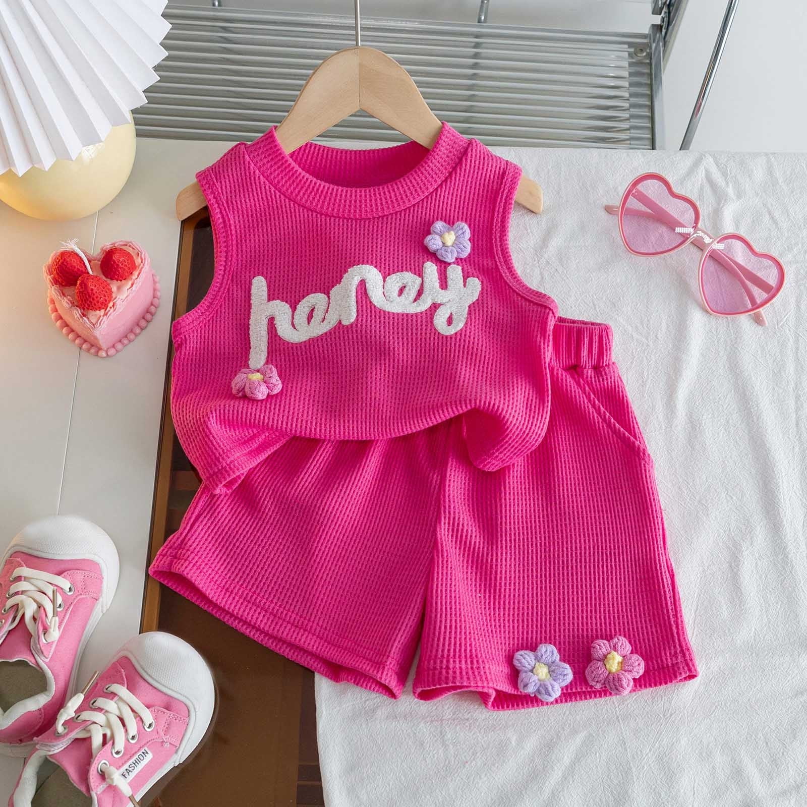 BAODANN Summer Toddler Girls Sleeveless Floral Vest T Shirt Tops Shorts ...