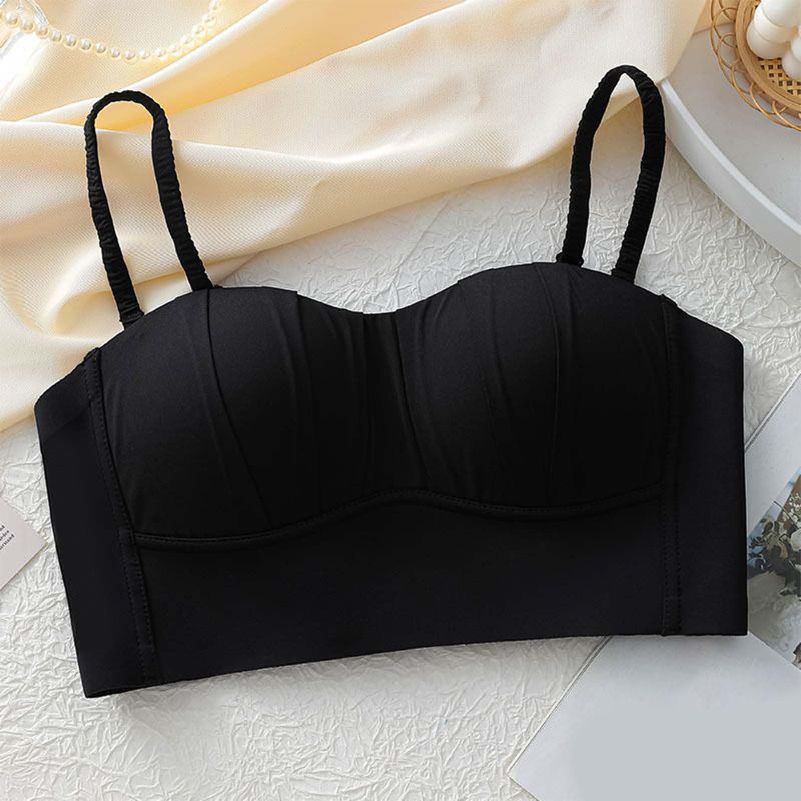 BAODANN Thin Padded Bra With Removable Padding Seamless Full Coverage ...