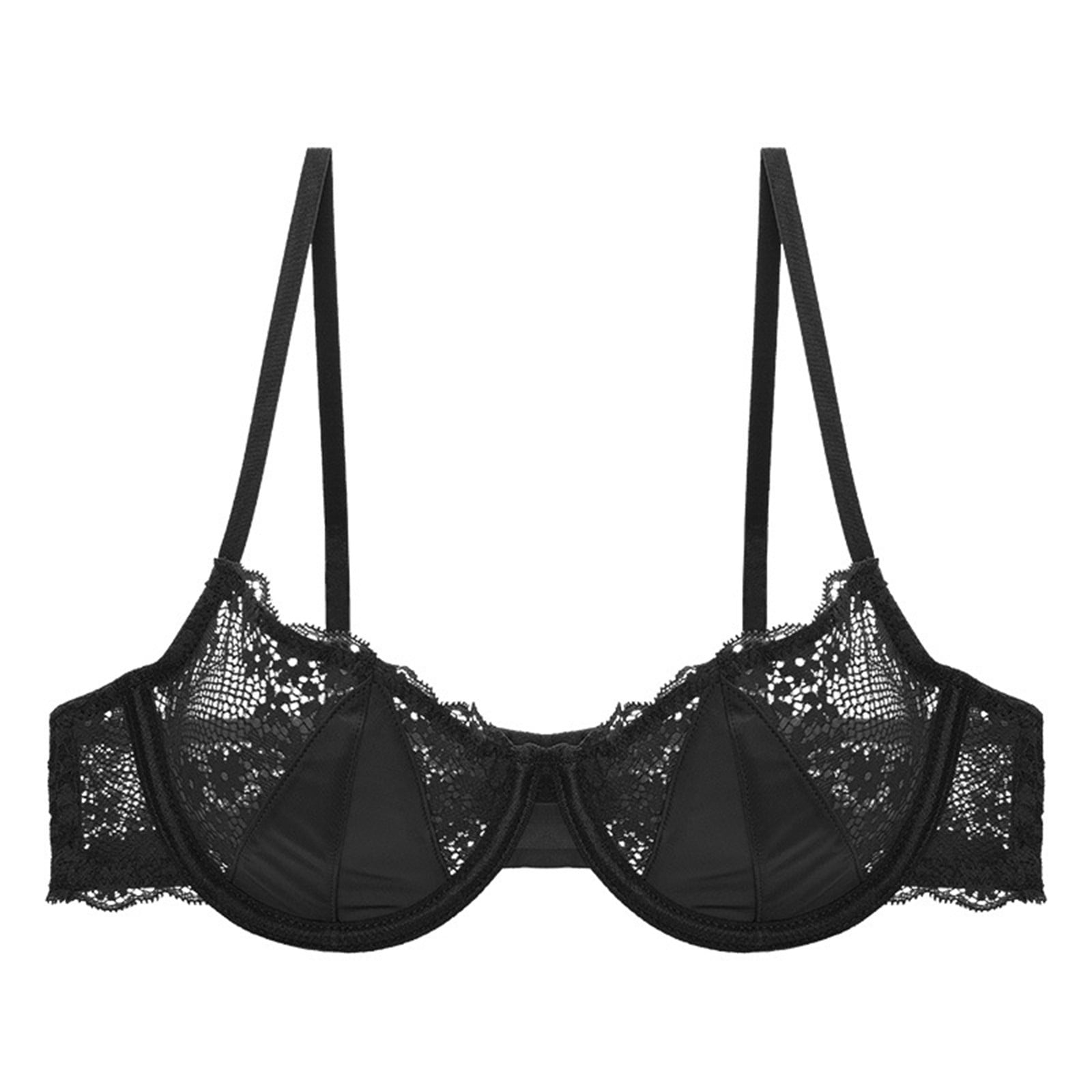 BAODANN Thin Sexy Half Cup Lace Underwear For Women With Big And Small ...