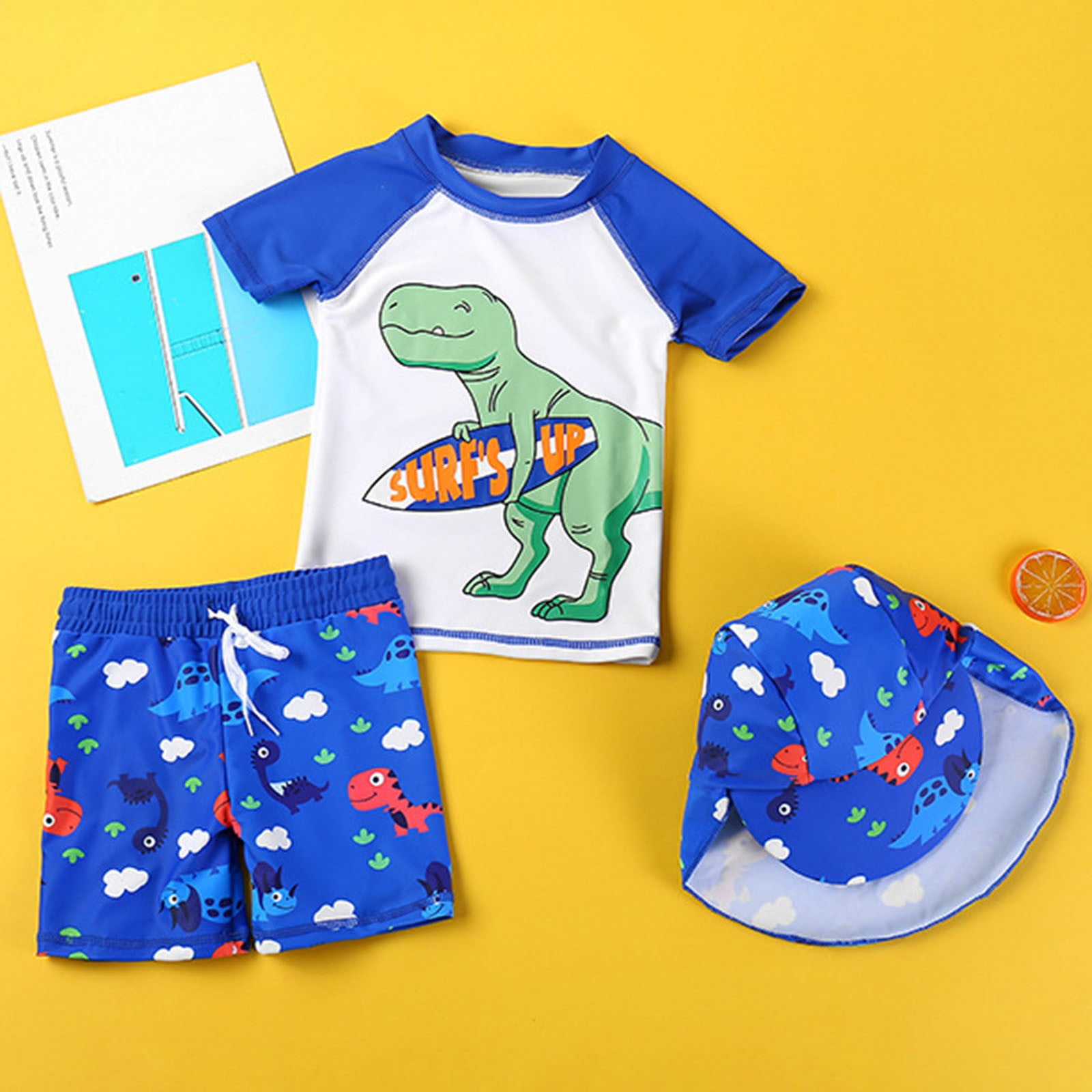 BAODANN Three Piece Toddlers And Baby Boys Swimsuit Long Sleeve Short ...