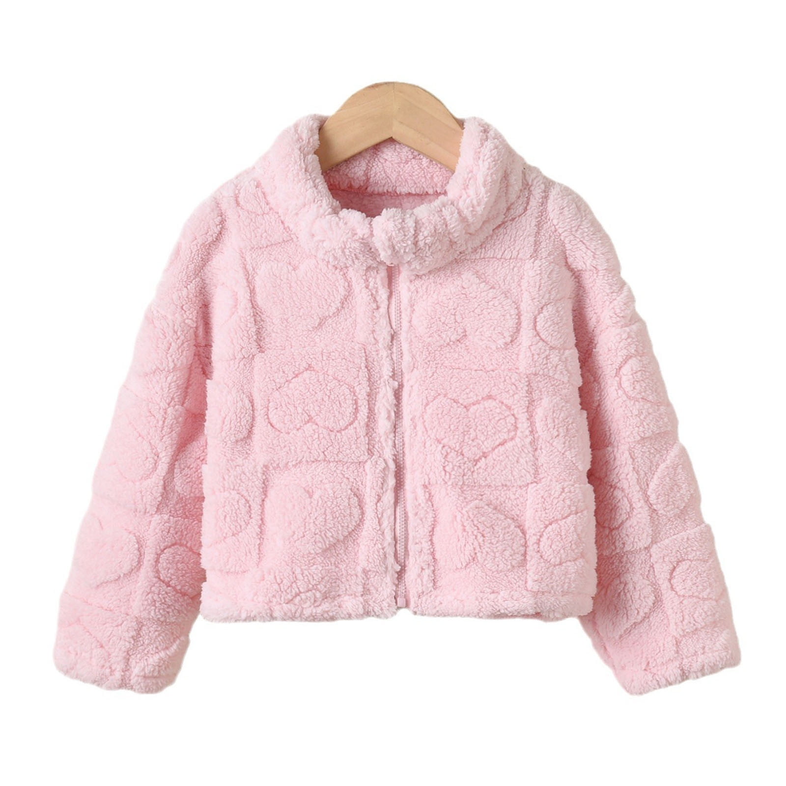 BAODANN Toddle Girl's Zip Up Fuzzy Jacket Warm Coat Outerwear Toddler ...