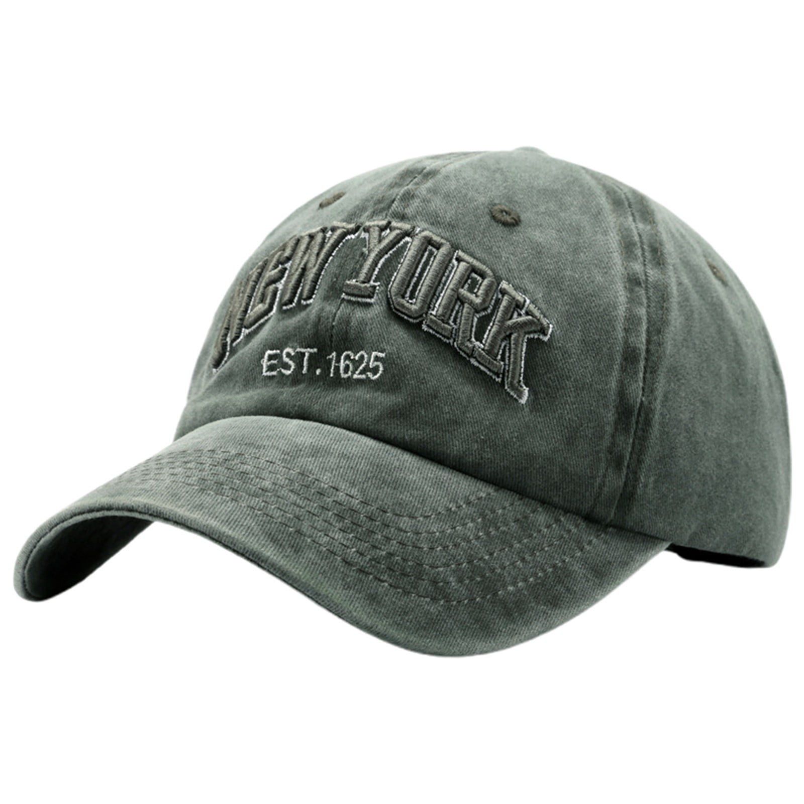 BAODANN Vintage Washed Denim Baseball Cap with Embroidered Letters ...