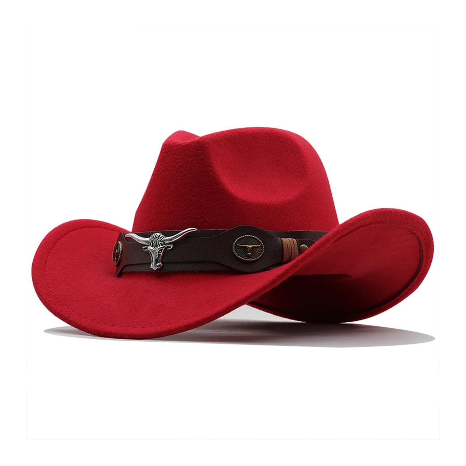 BAODANN Western Denim Curved Top Hat Woolen Big Brimmed Hat Style ...