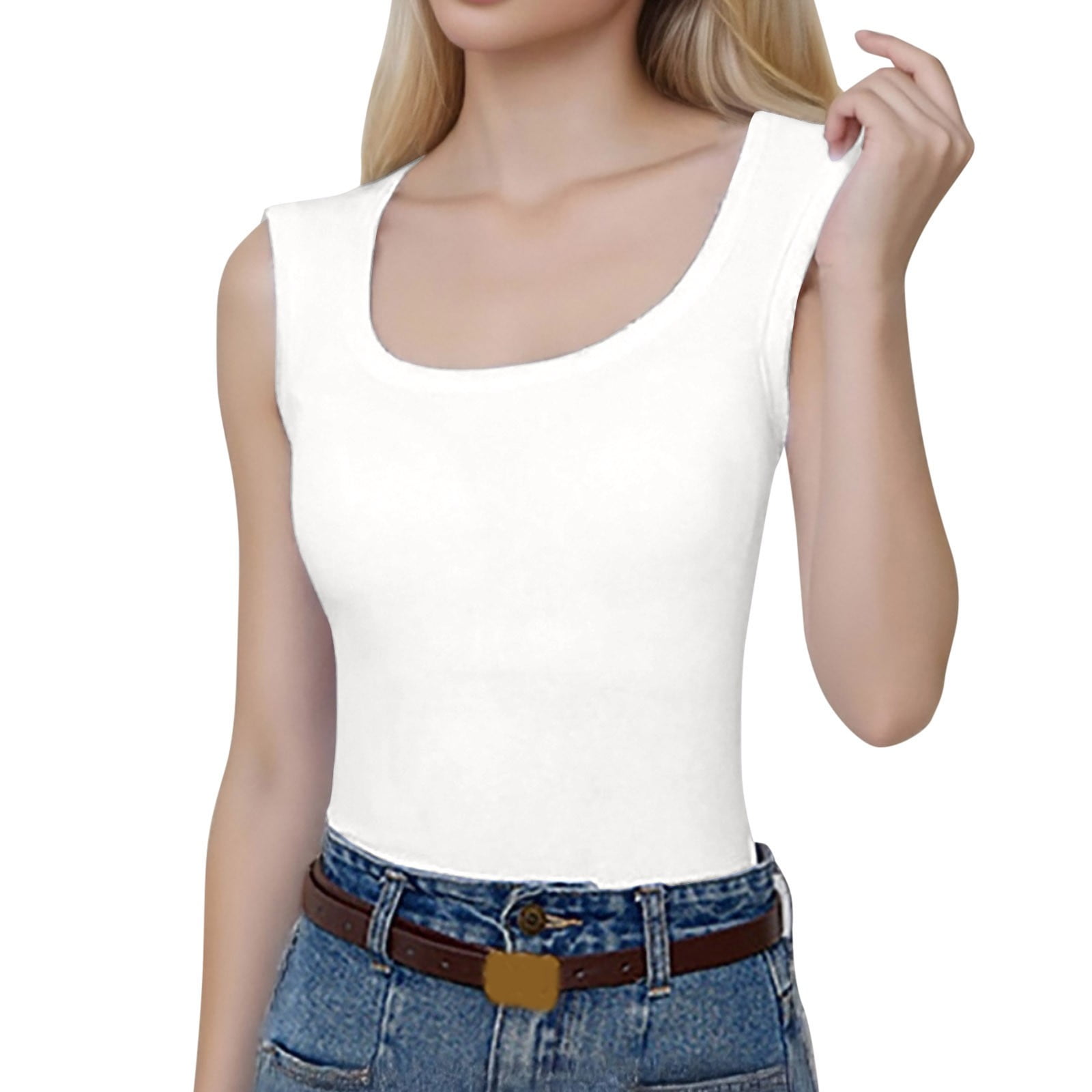 BAODANN Wide Shouldered I Shaped Vest For Women Tops for Women Pack ...