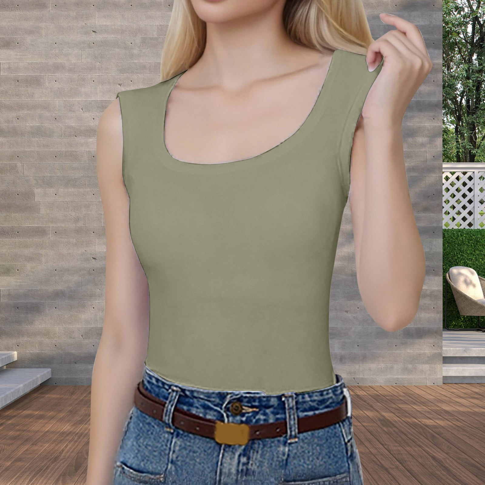 BAODANN Wide Shouldered I Shaped Vest For Women Undershirt With ...
