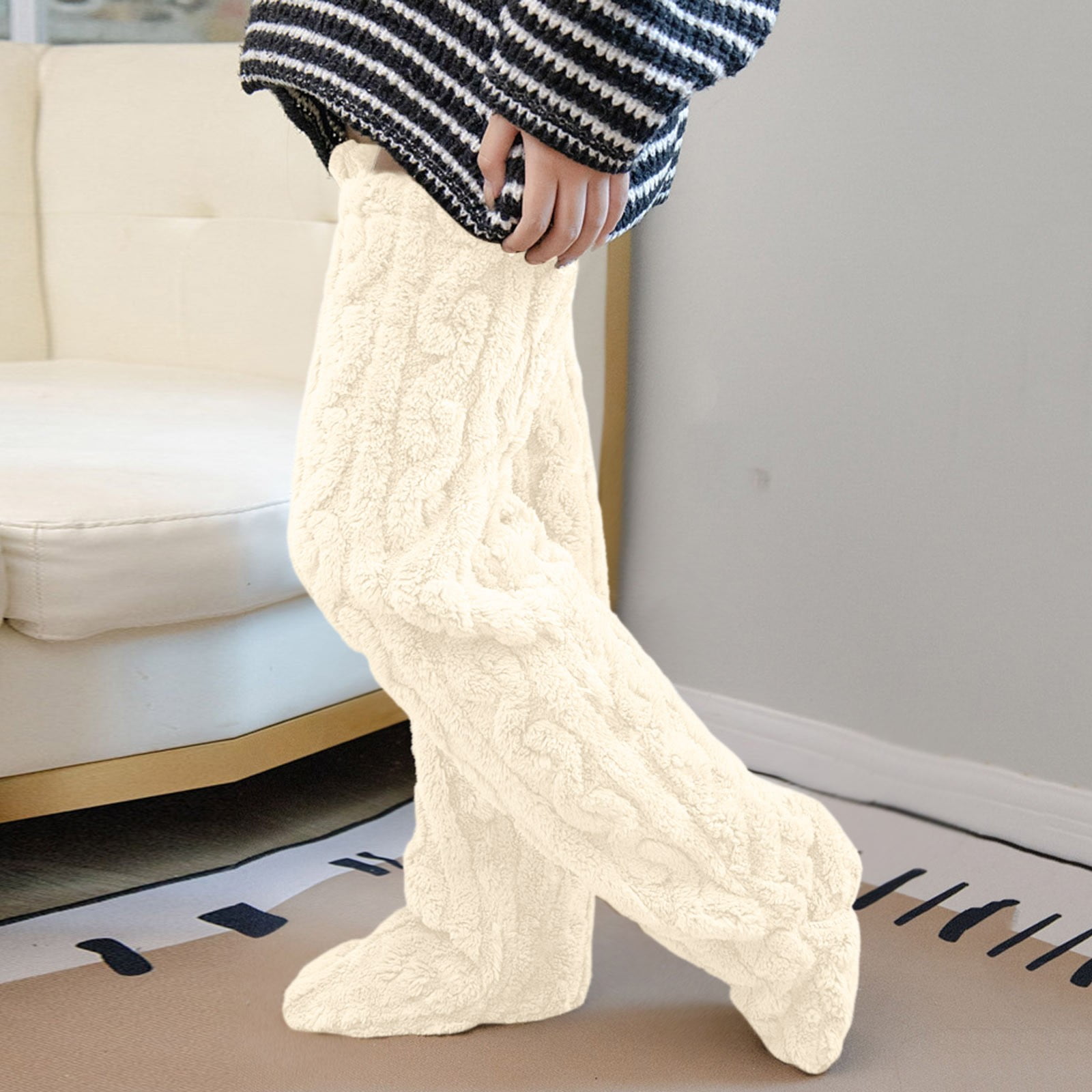 BAODANN Winter Warm Socking Leg Cover Home Knee Socks Thick Woolen ...